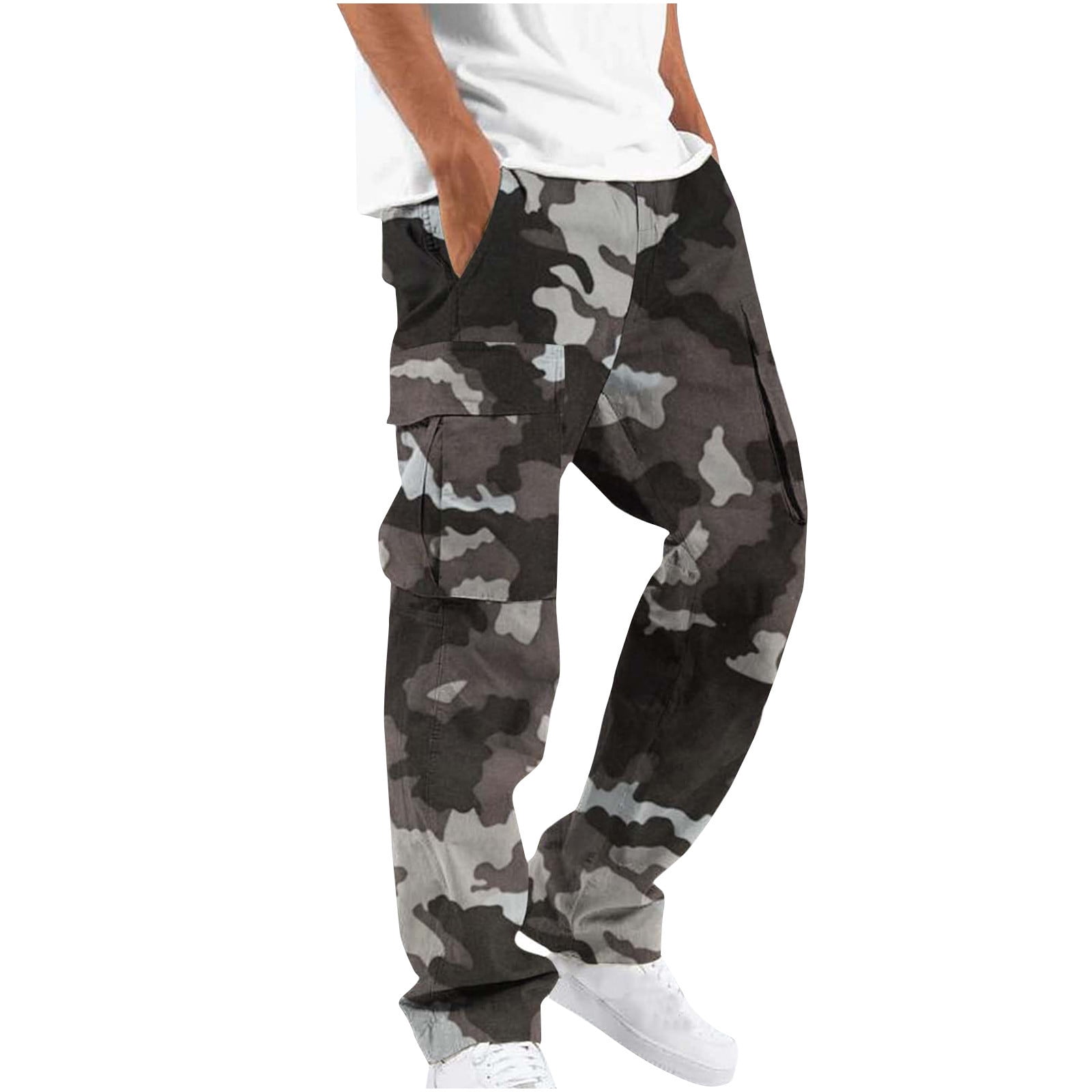 Akafmk Summer Cargo Pants for Men Lightweight Camouflage Print Hiking ...