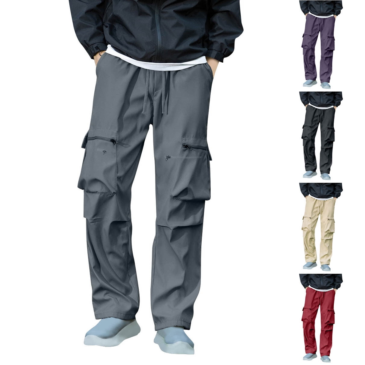 Akafmk Summer Cargo Pants for Men Lightweight Quick Dry Hiking Pants ...