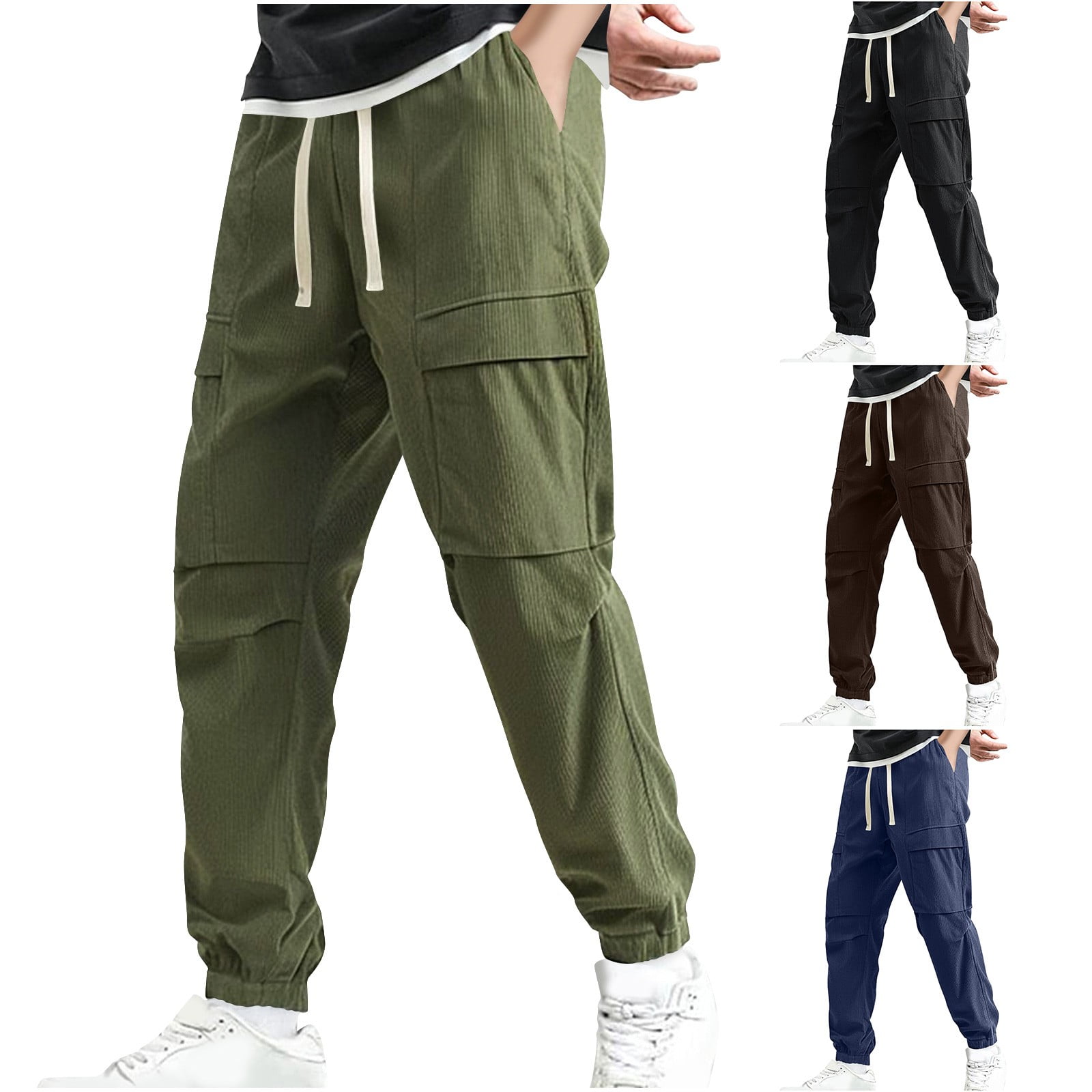 Akafmk Summer Cargo Pants for Men Lightweight Quick Dry Hiking Pants ...