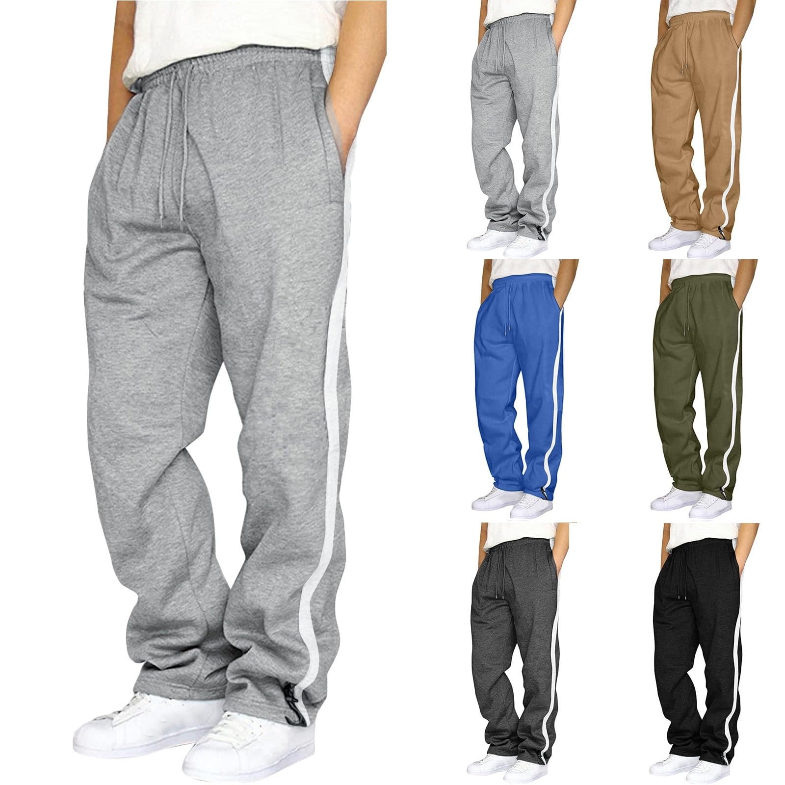 Akafmk Summer Mens Sweatpants Baggy Drawstring Athletic Jogger Pants ...