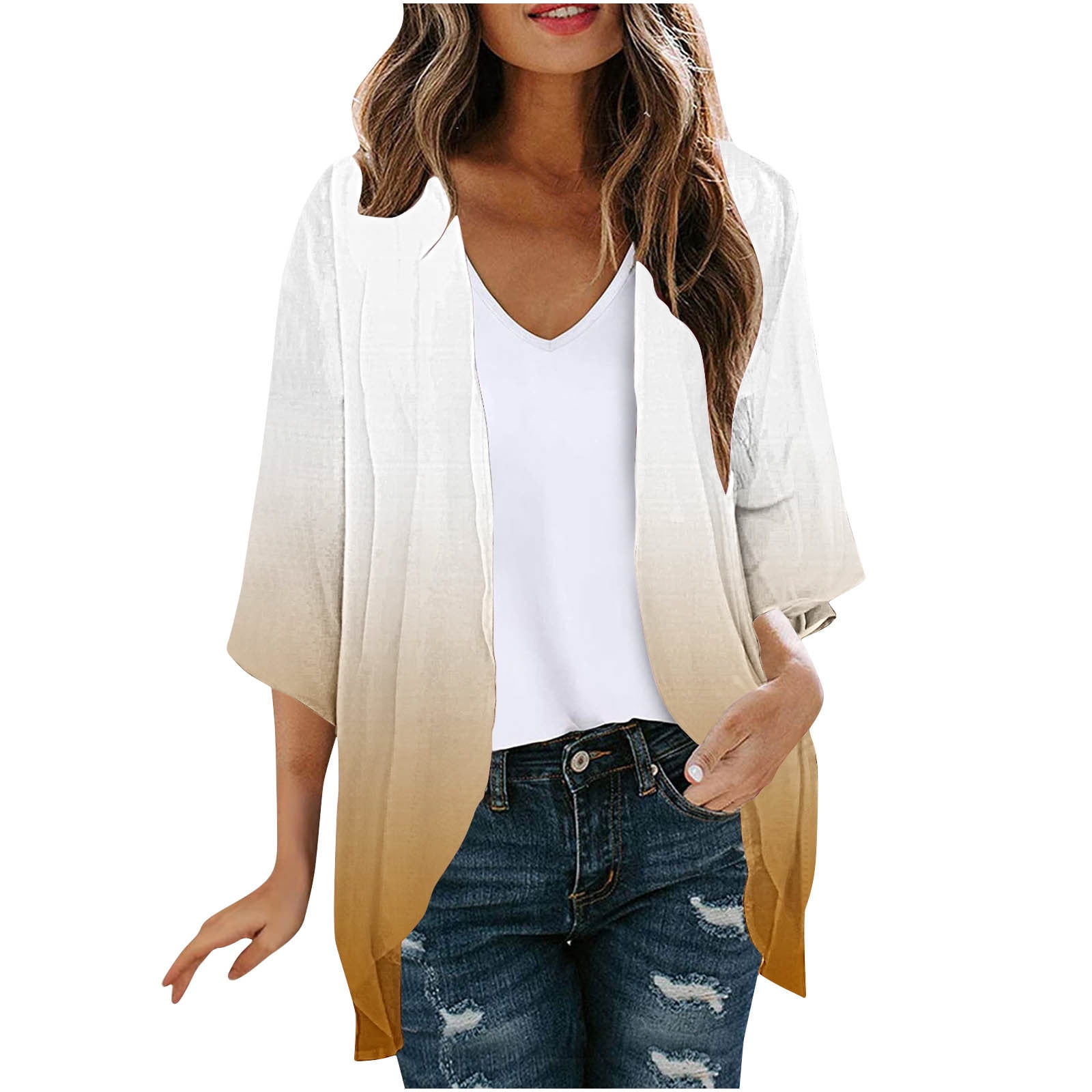 Akafmk Summer Plus Size Cardigans for Women,Lightweight Open-Front ...