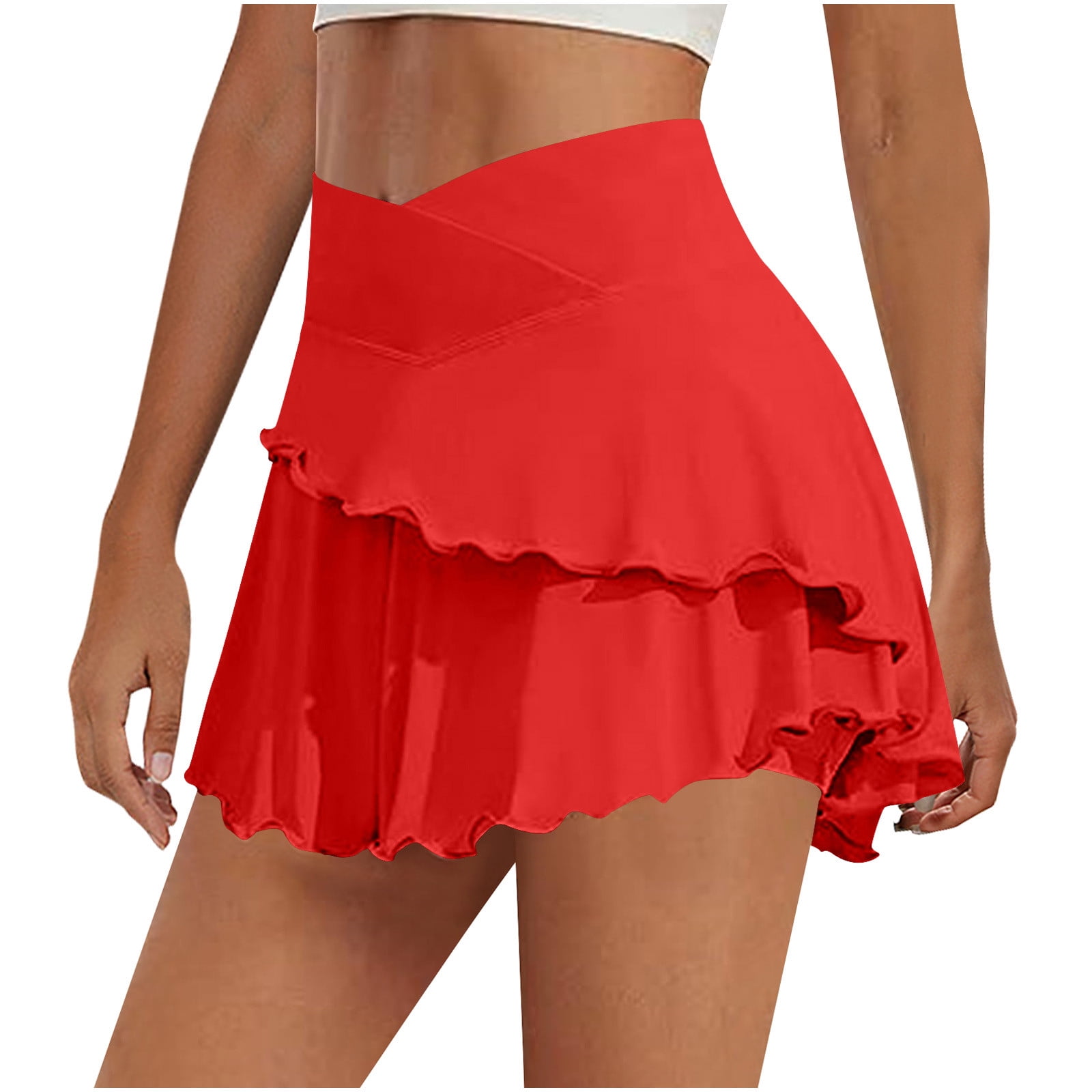 Akafmk Summer Womens Casual Skirts,Womens Flowy Tiered Ruffled Floral ...