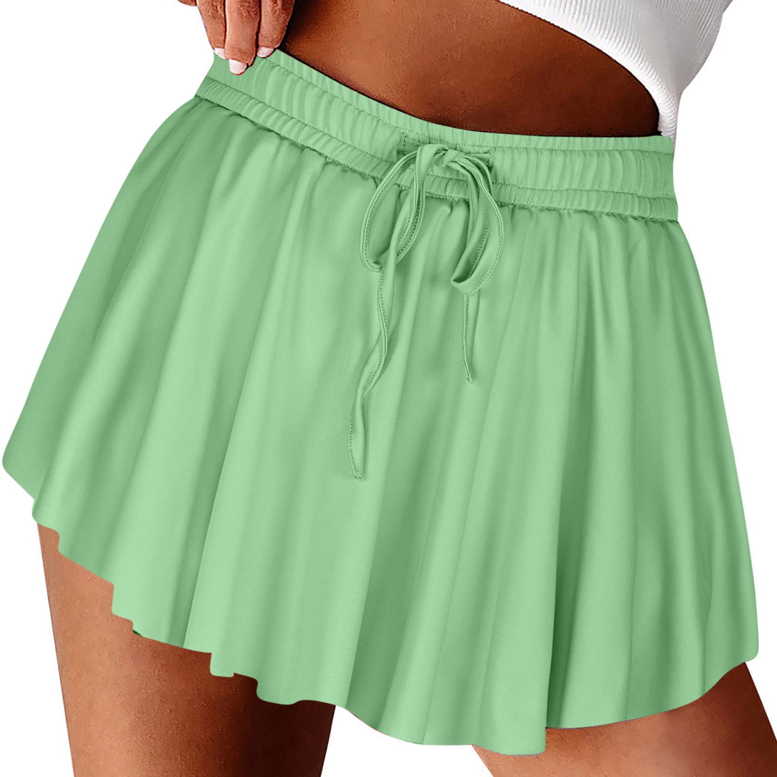 Akafmk Summer Womens Skirts,Athletic Tennis Yoga Golf Skorts Skirts,Solid Color High Waisted ...