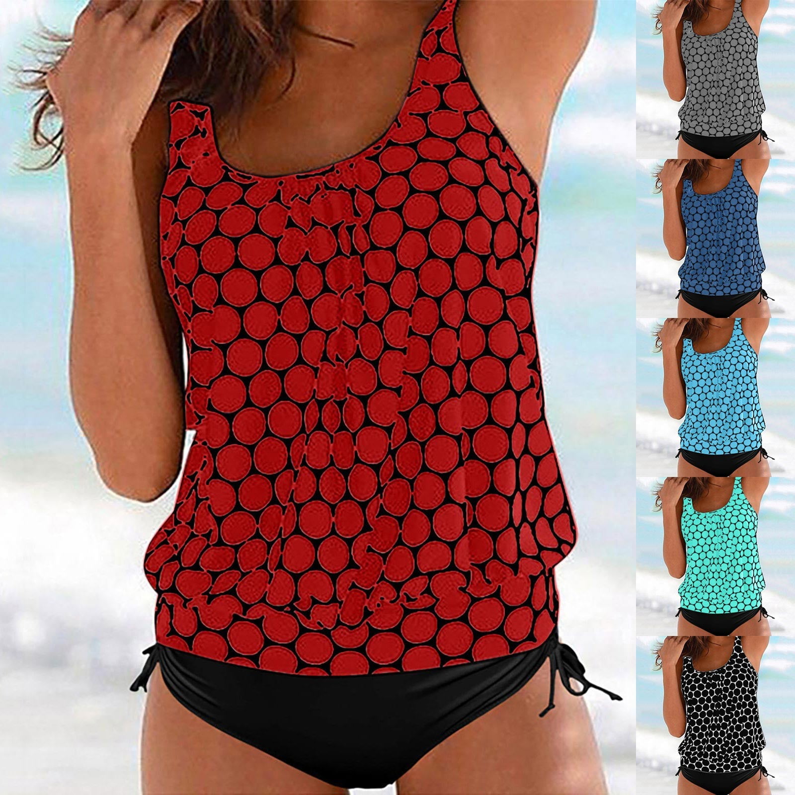 Akafmk Tankini Swimsuits for Women Two Piece Bathing Suits Loose ...