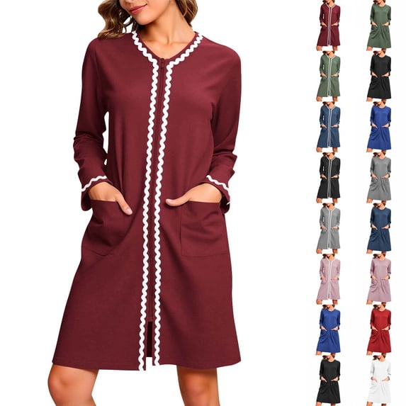 Akafmk Tshirt Nightgowns for Women Casual Pajamas Dress Crew Neck Long ...