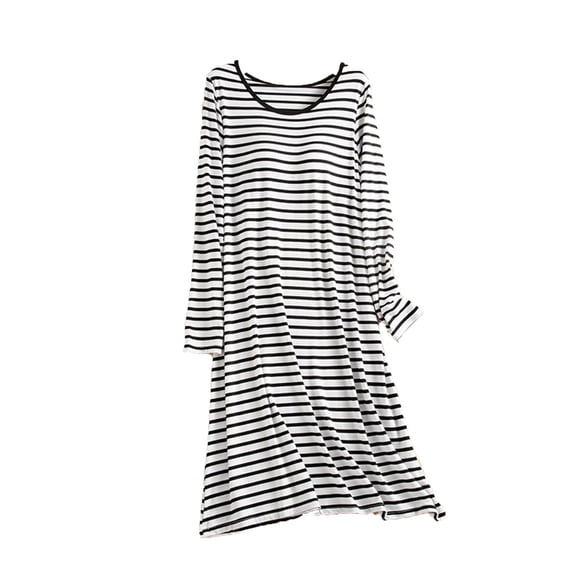Akafmk Tshirt Nightgowns for Women Casual Pajamas Dress Crew Neck Long ...