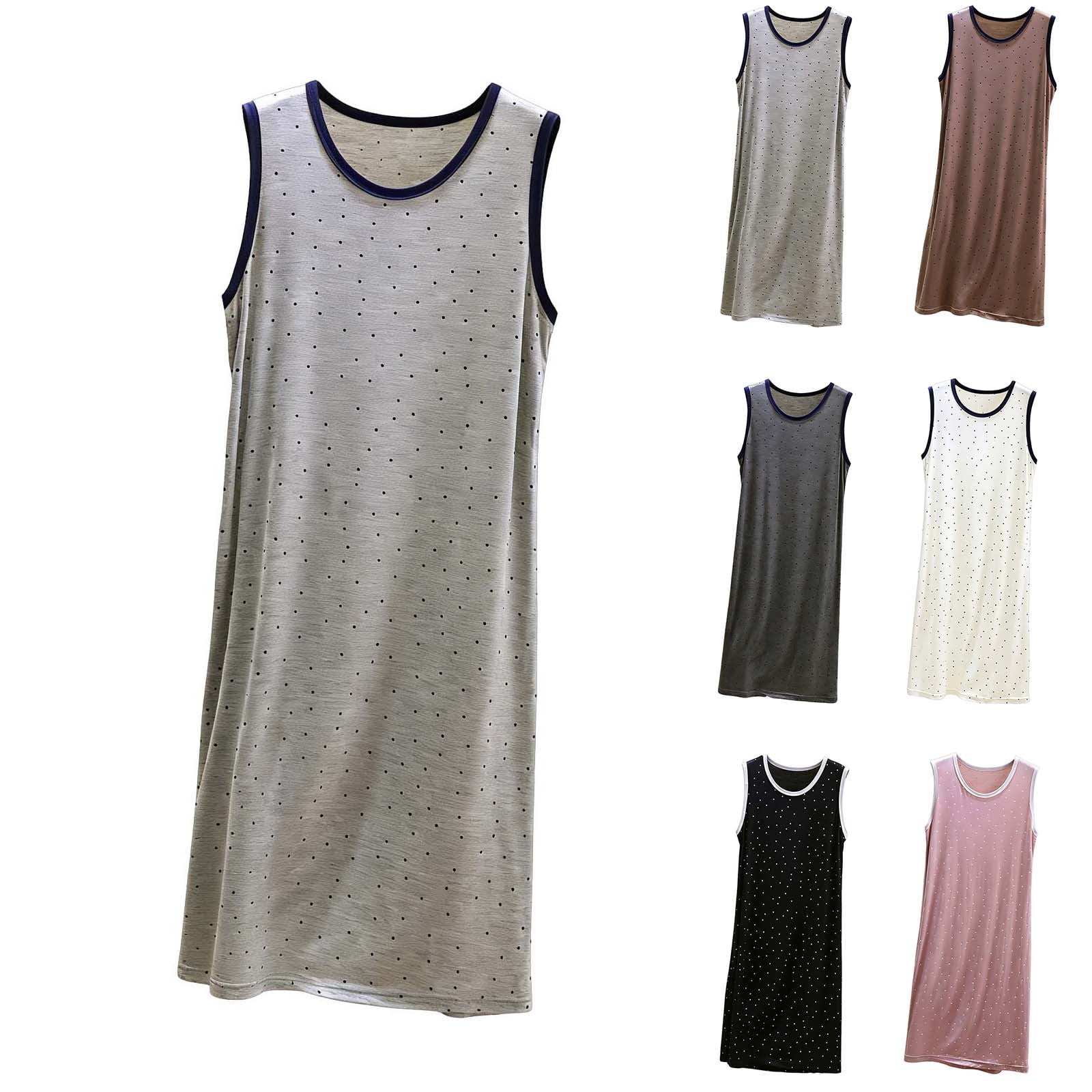Akafmk Tshirt Nightgowns for Women Casual Pajamas Dress Crew Neck ...