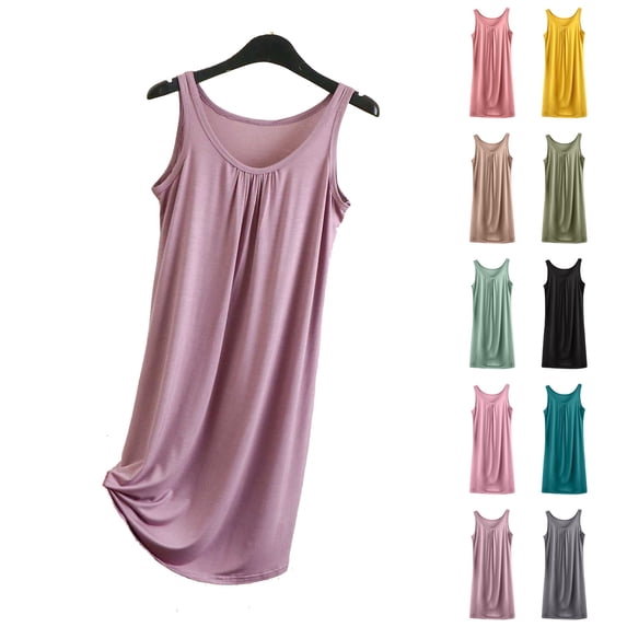 Akafmk Tshirt Nightgowns for Women Casual Pajamas Dress Round Neck ...