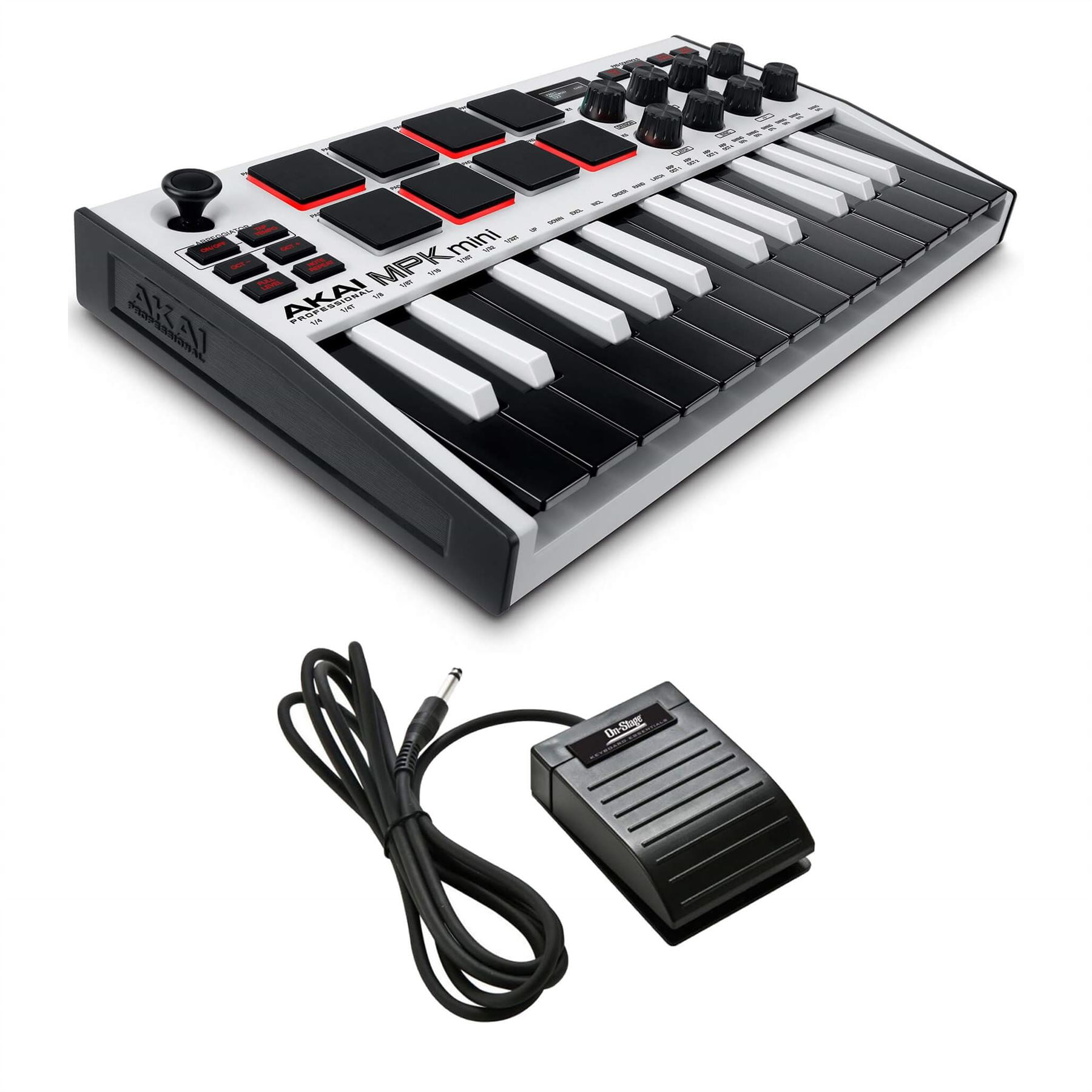 Akai MPK Mini MK3 White SE Keyboard Bundle with Sustain Pedal - Walmart.com