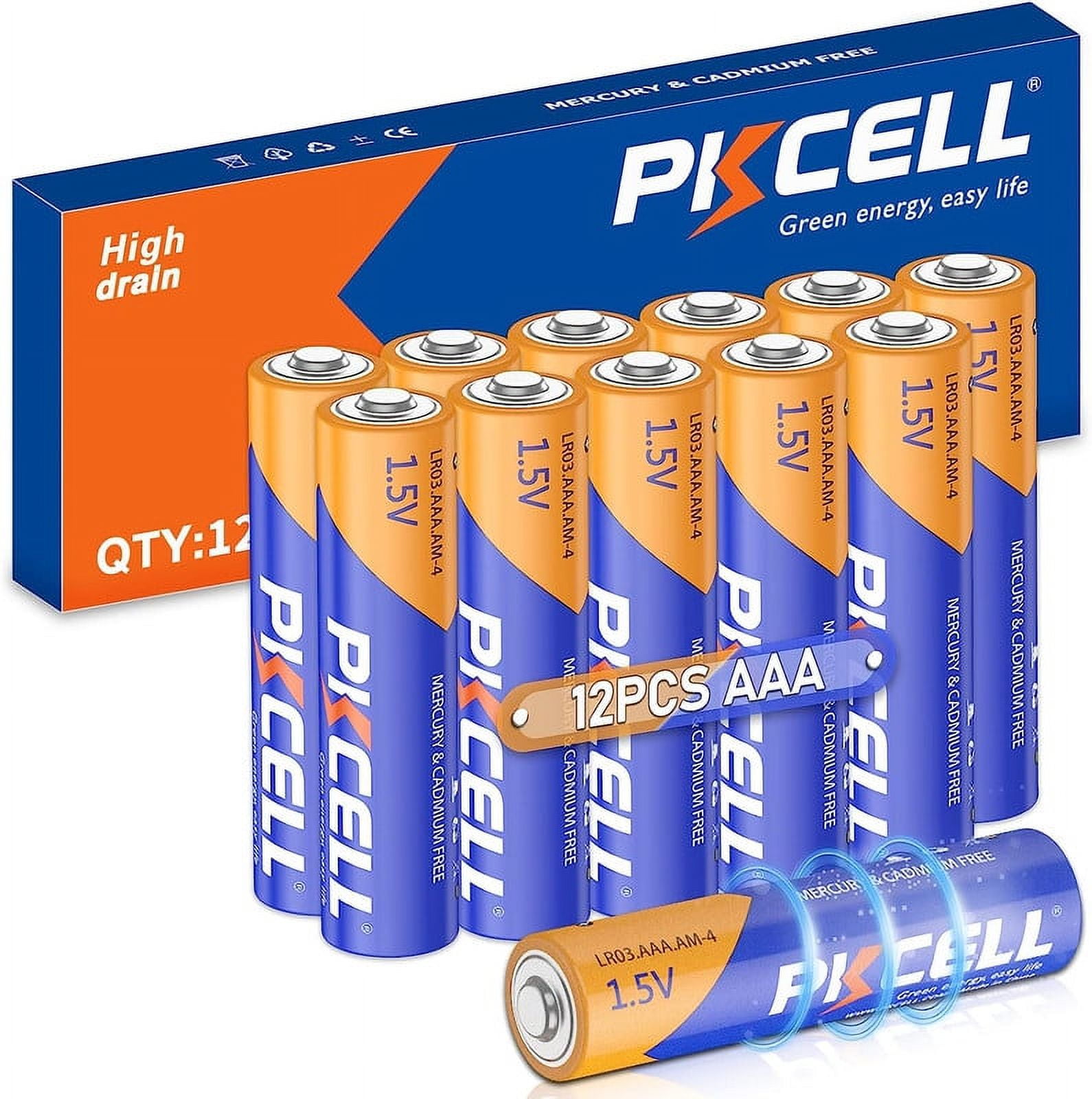 Akaline AAA Batteries, 12 Pack Long Lasting Battery - Walmart Business ...