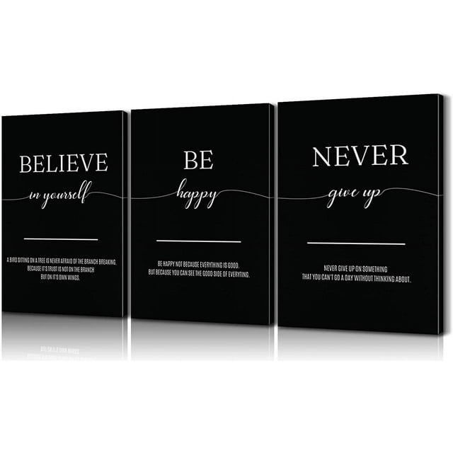Akania 3 Piece Motivational Wall Art Positive Quotes Wall Decor ...