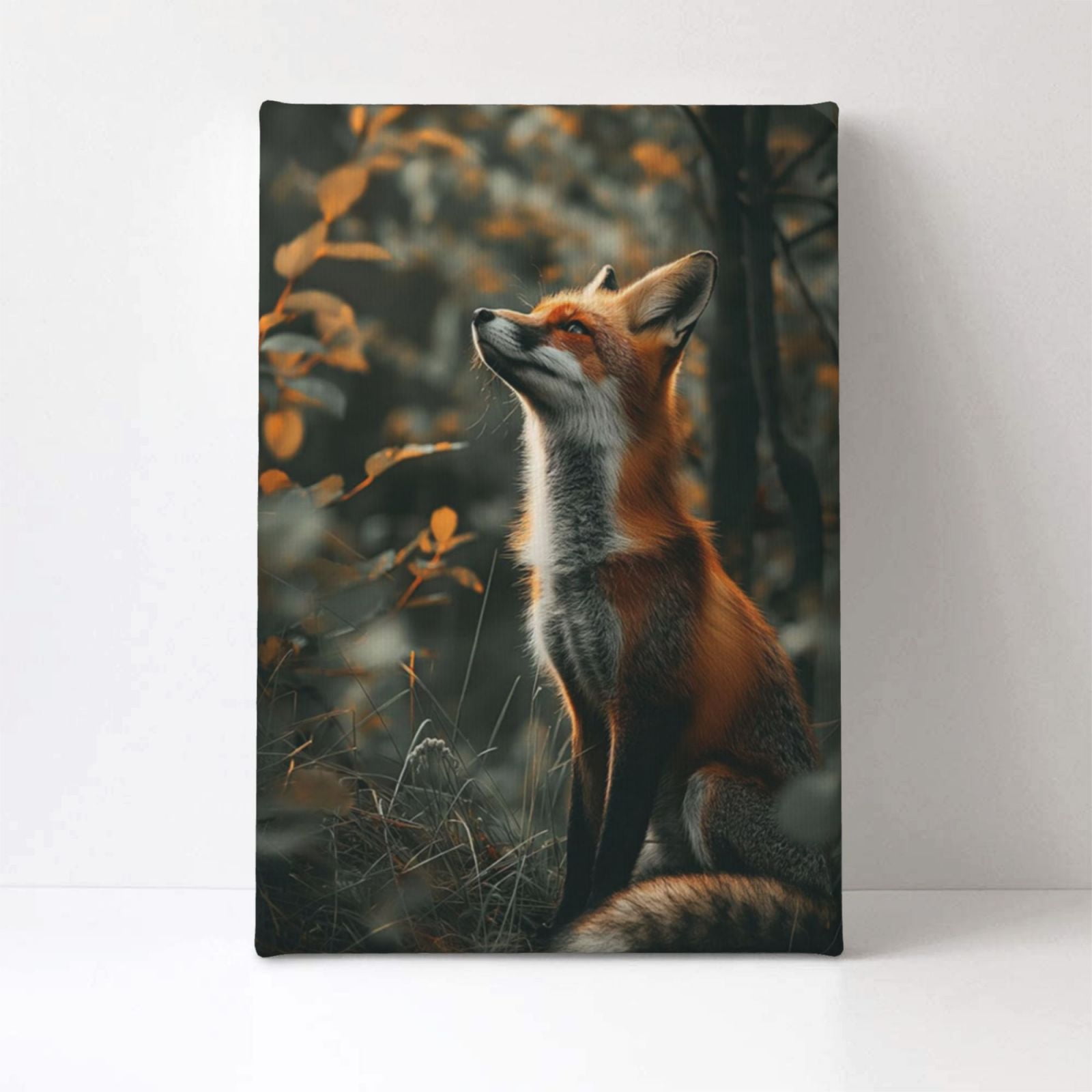Akania Abstract Fox Wall Art Orange Fox Canvas Painting Gothic Animal ...