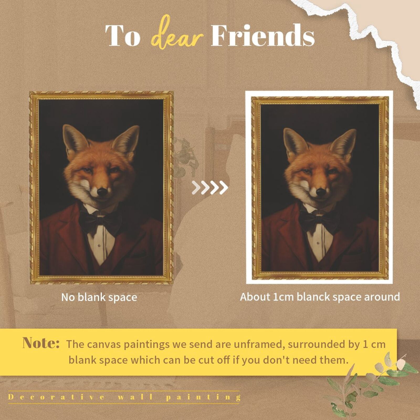 Akania Abstract Fox Wall Art Orange Fox Canvas Painting Gothic Animal ...