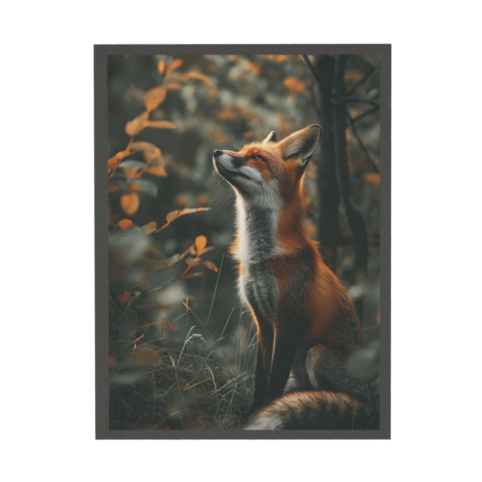 Akania Abstract Fox Wall Art Orange Fox Canvas Painting Gothic Animal ...