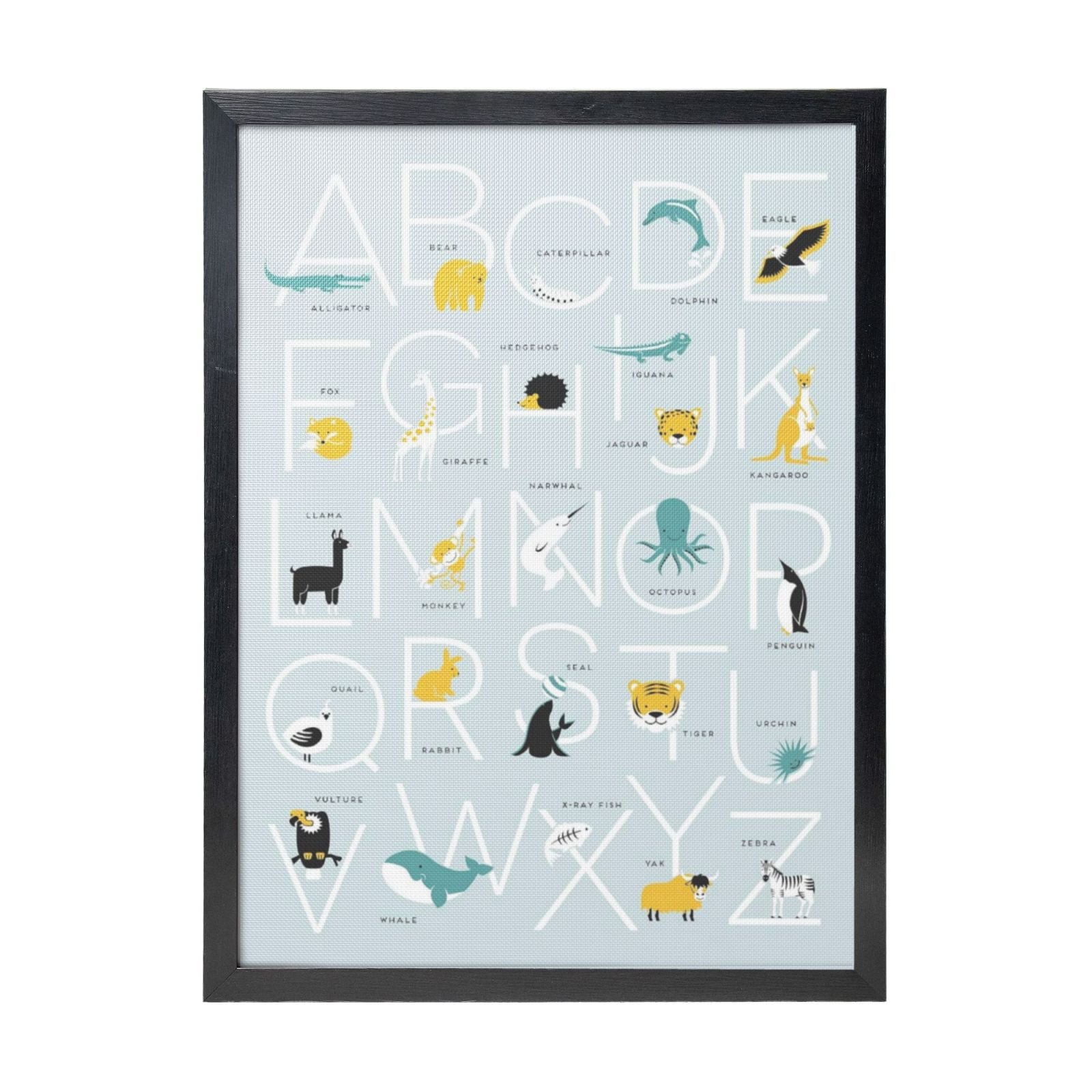 Akania Blue Animal Alphabet Poster 17x24 Inches, Kids Wall Art, Nursery ...