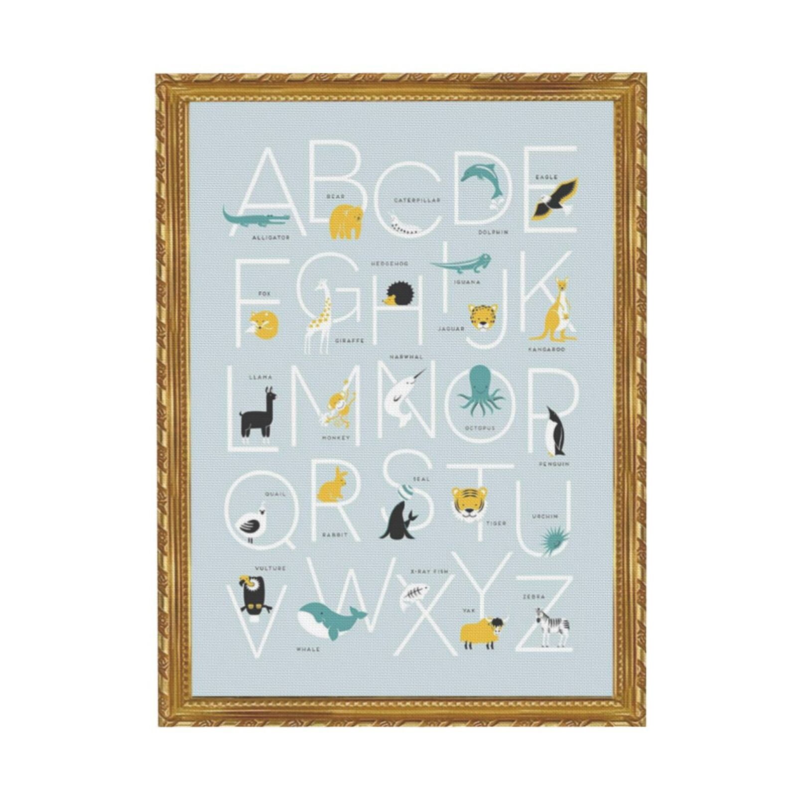 Akania Blue Animal Alphabet Poster 17x24 Inches, Kids Wall Art, Nursery ...