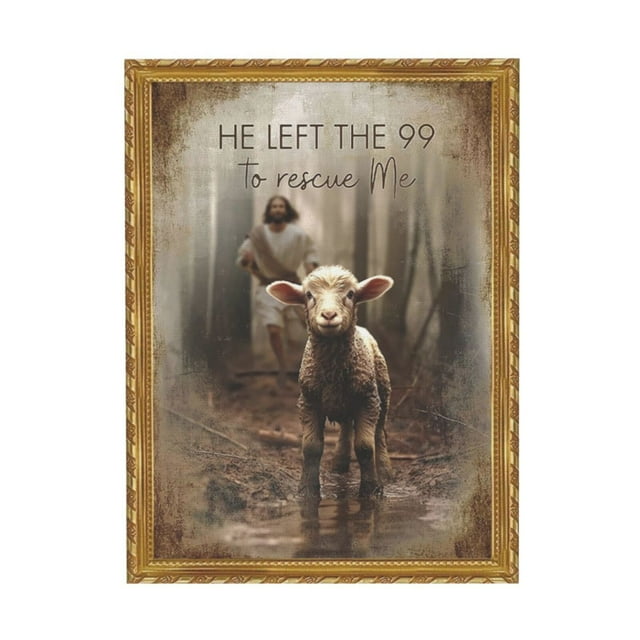 Akania Christian Home Decor Print Jesus and Lamb Canvas Wall Art Jesus ...