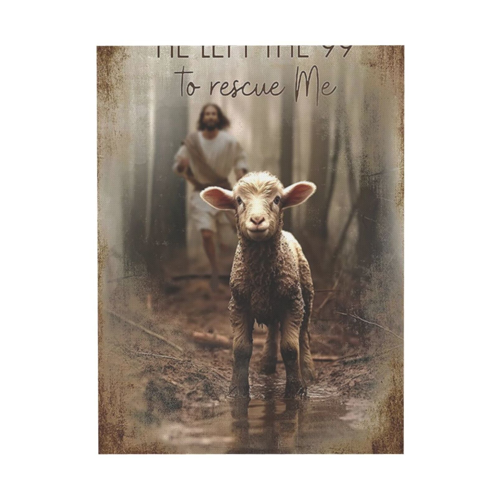 Akania Christian Home Decor Print Jesus and Lamb Canvas Wall Art Jesus ...