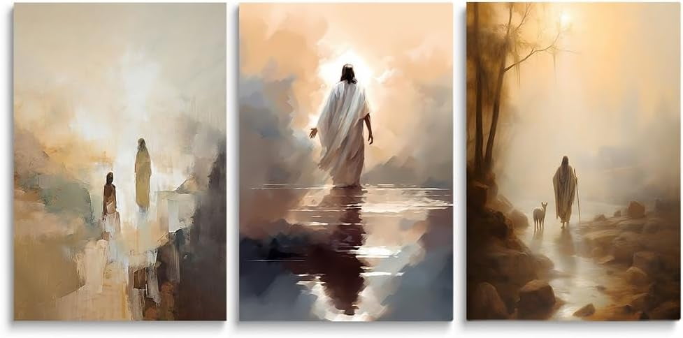 Akania Christian Wall Decor Set of 3 Jesus God Poster for Christian ...