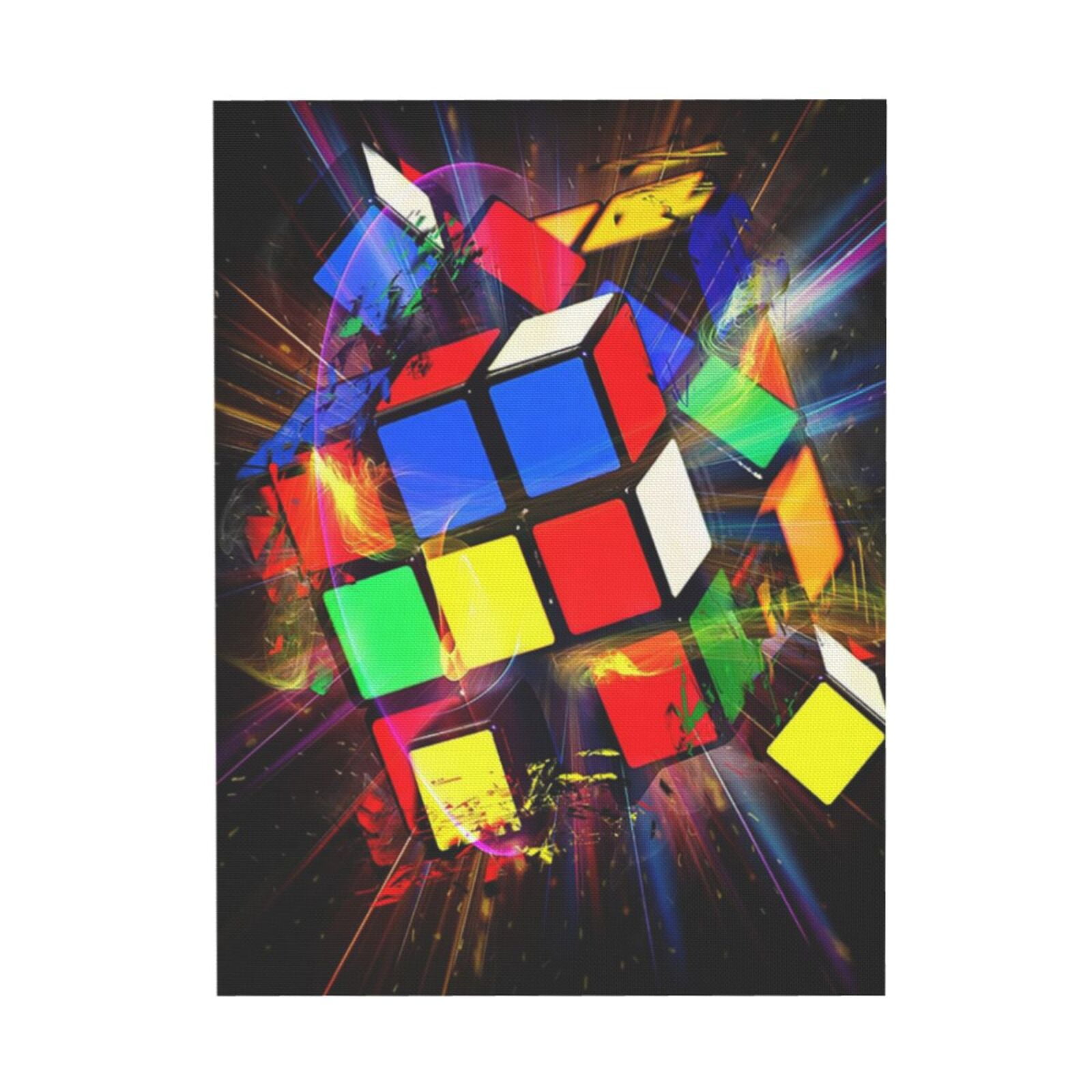 Akania Exploding Rubik's Cube - Wall Decor with a Black Background ...