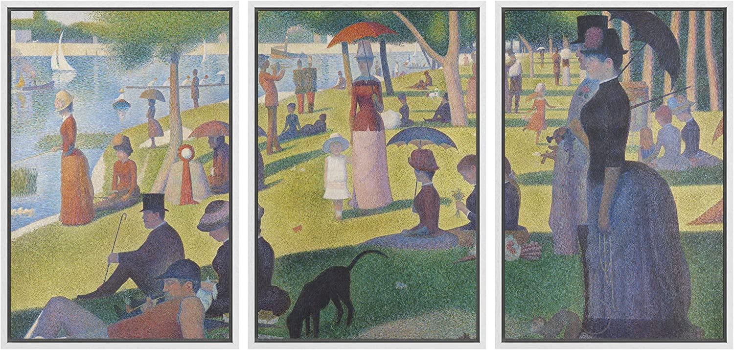 Akania Framed Canvas Print Wall Art Set La Grande Jatte by Georges ...