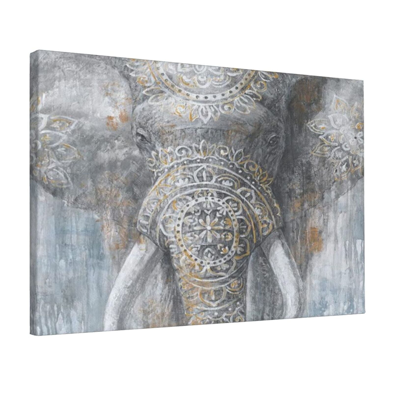 Akania Grey Blue Elephant Wall Decor - Wild Animals Canvas Elephants ...
