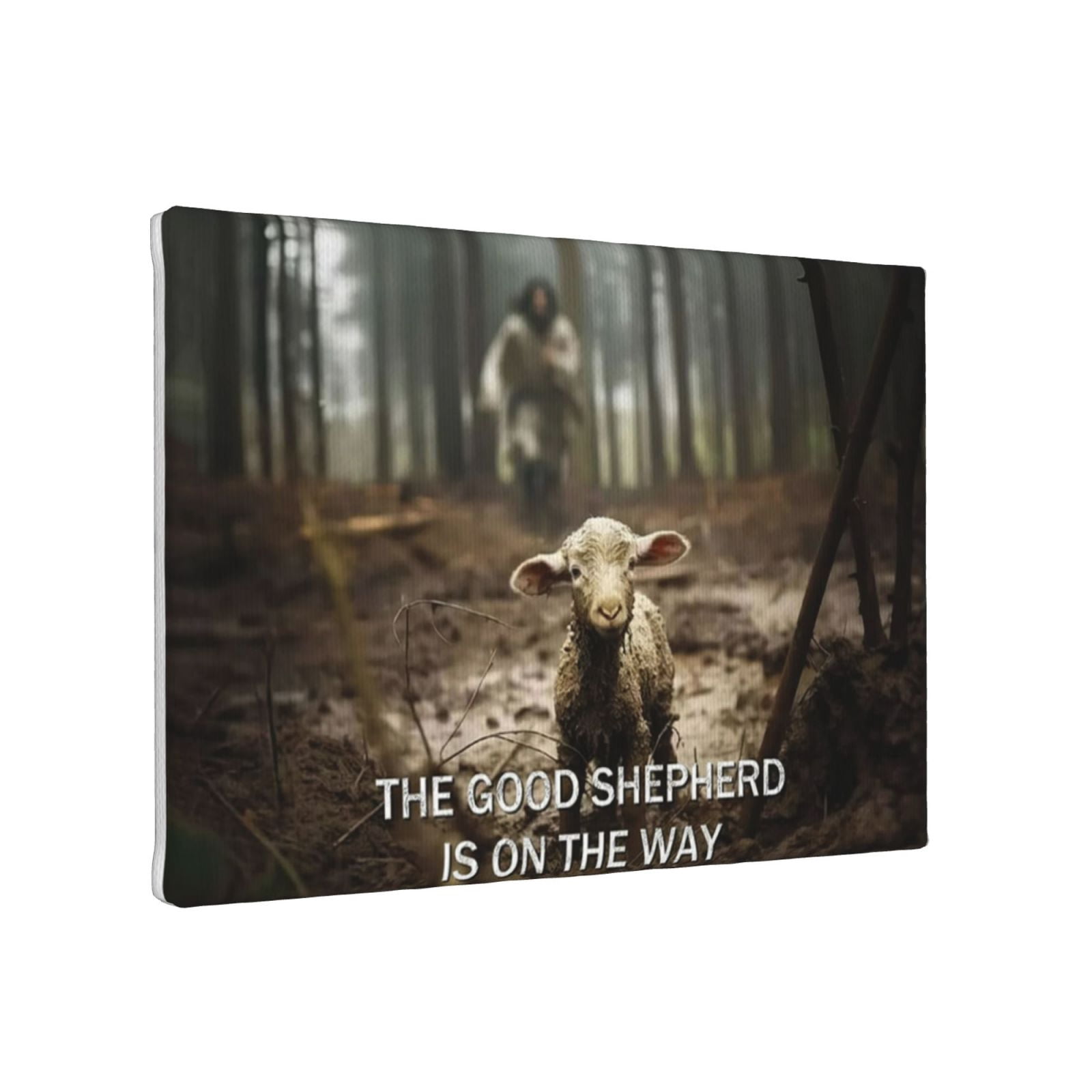 Akania Jesus and Lamb Canvas Wall Art Jesus Running After Lost Lamb ...