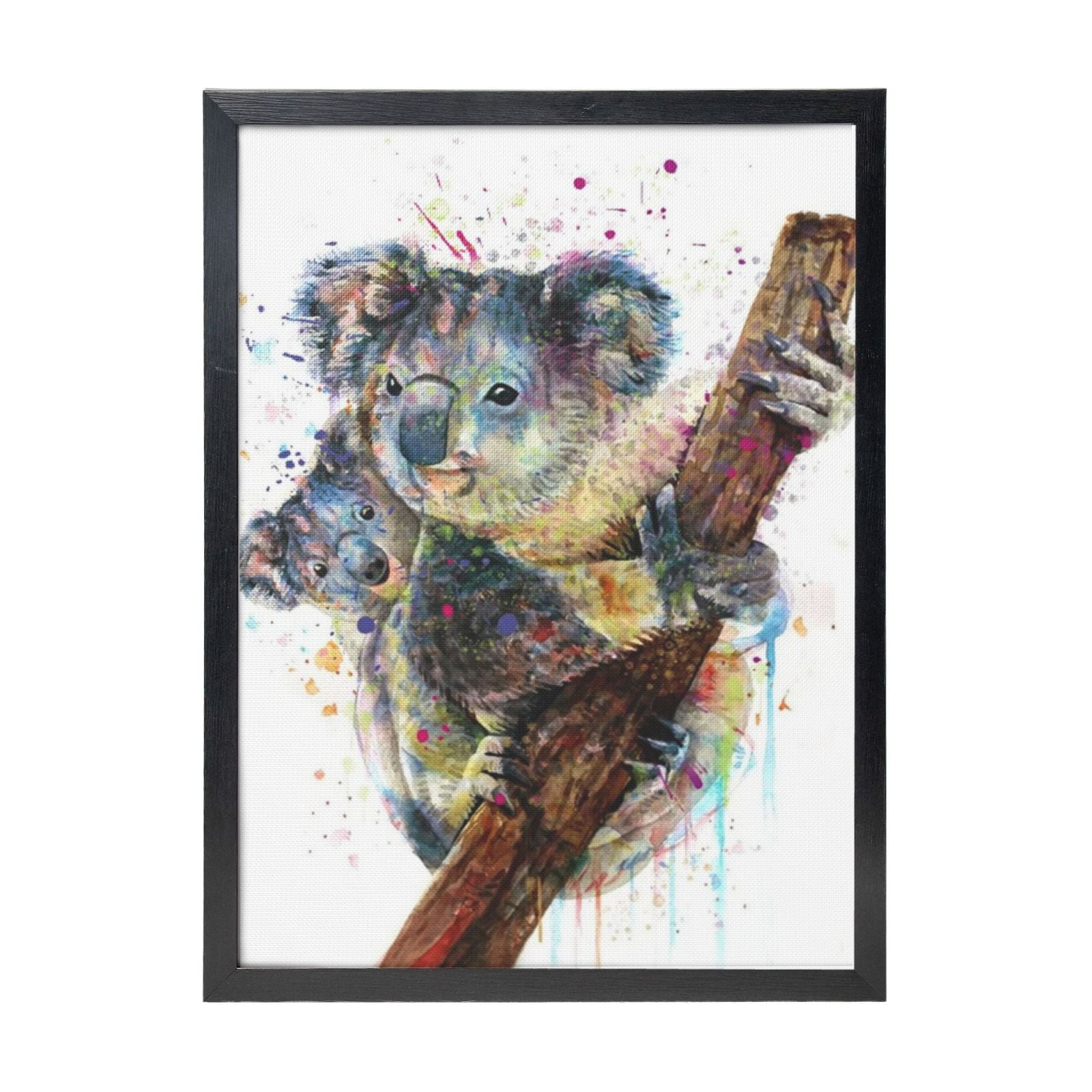 Akania Koala Art Wall Decor - Funny Cute Mother & Baby Koala on Tree ...