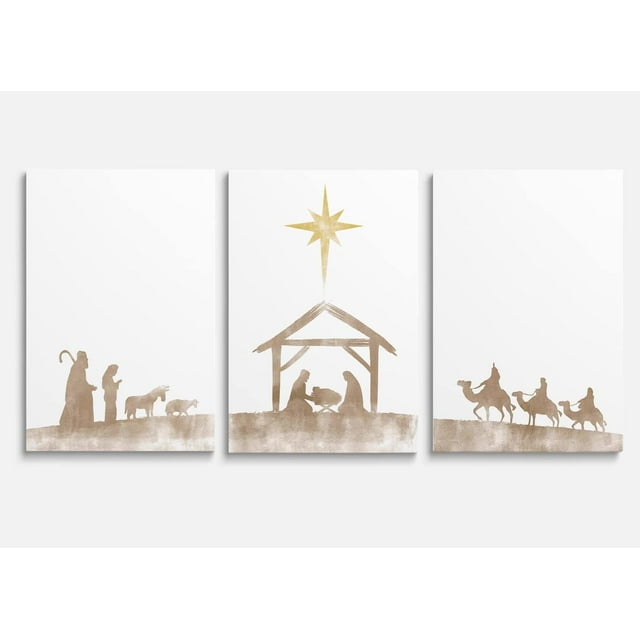 Akania Nativity Scene Wall Art, Jesus Christ in a Manger, Religious ...