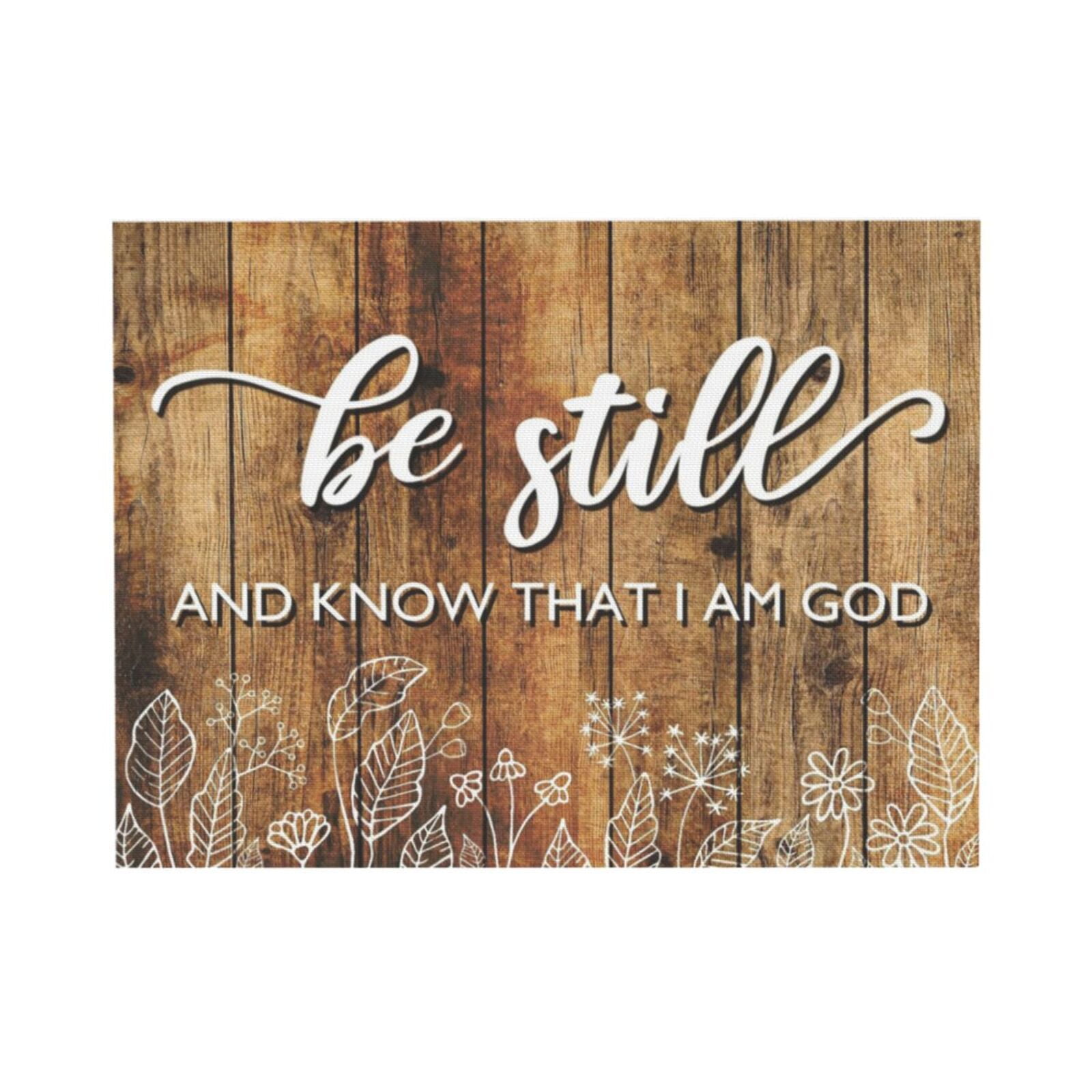 Akania Rustic Brown Christian Wall Art Be Still Know That I am God ...