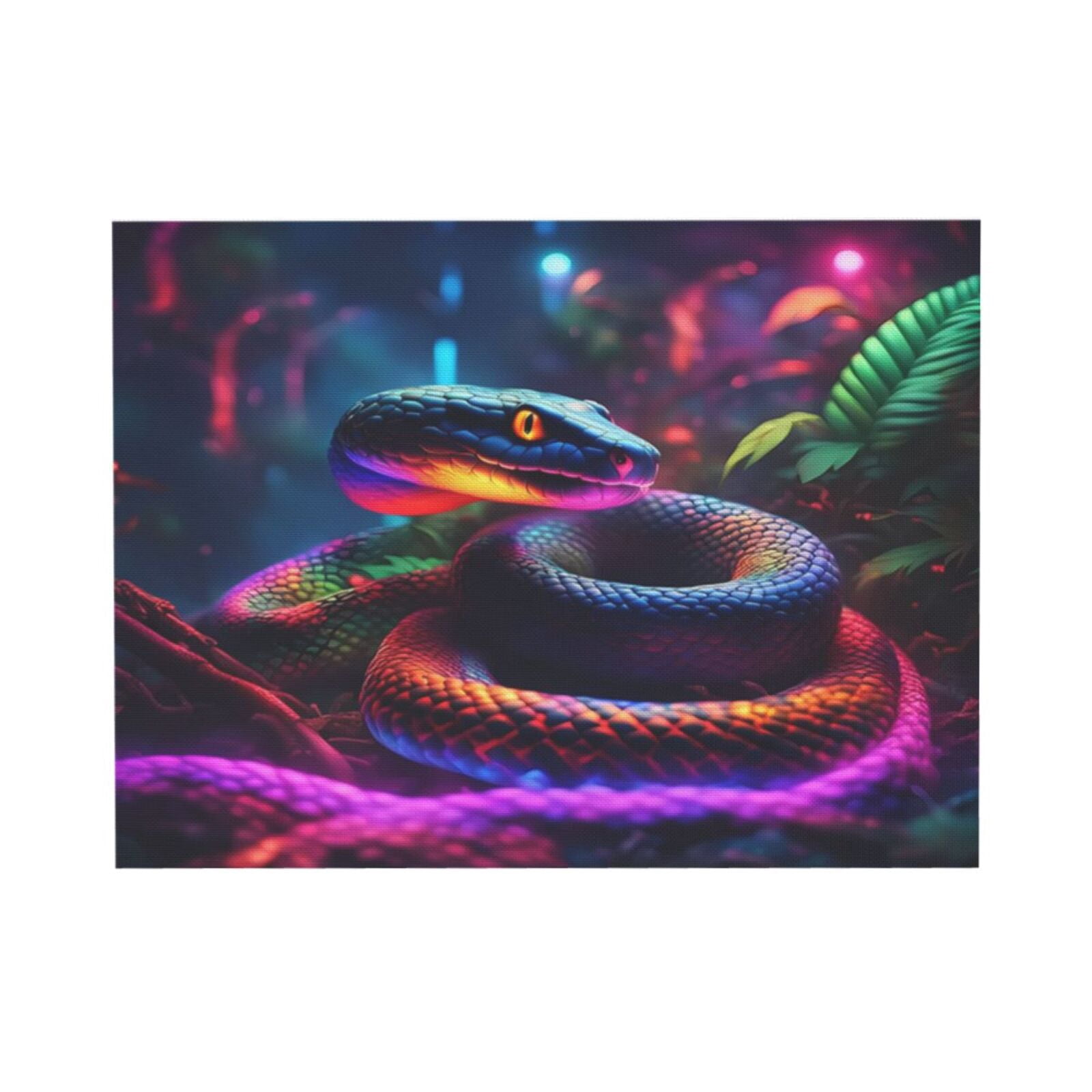 Akania Snake Decor Unframed Canvas Prints,Animal Bathroom Wall Art ...