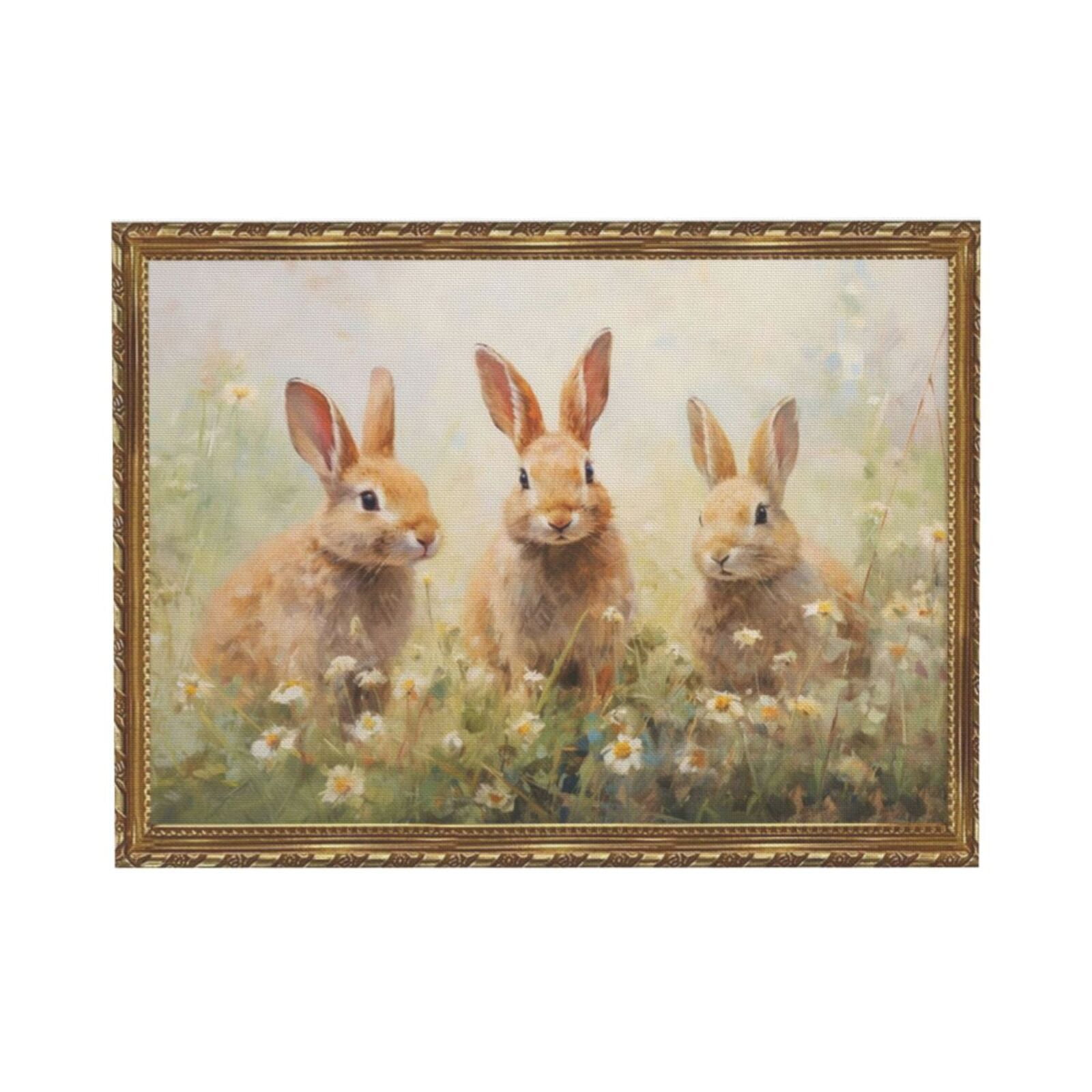 Akania Springtime Decor Featuring Bunny Rabbits and Wildflowers ...