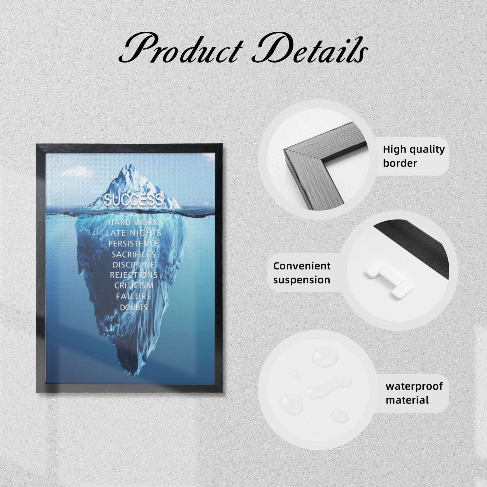 Akania Success Wall Art, Motivational Quotes Poster Positive Quotes ...