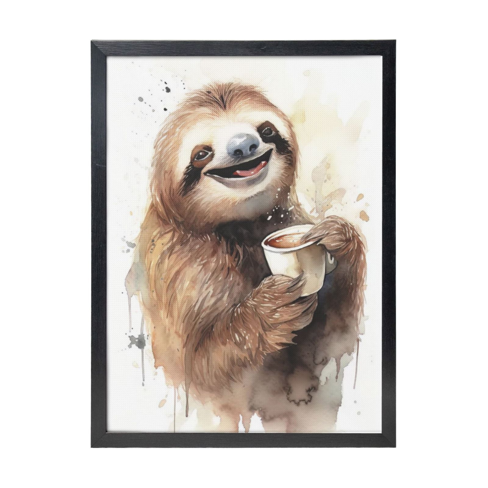 Akania Watercolor Sloth Wall Decor for Nursery, Animals Portrait Wall ...