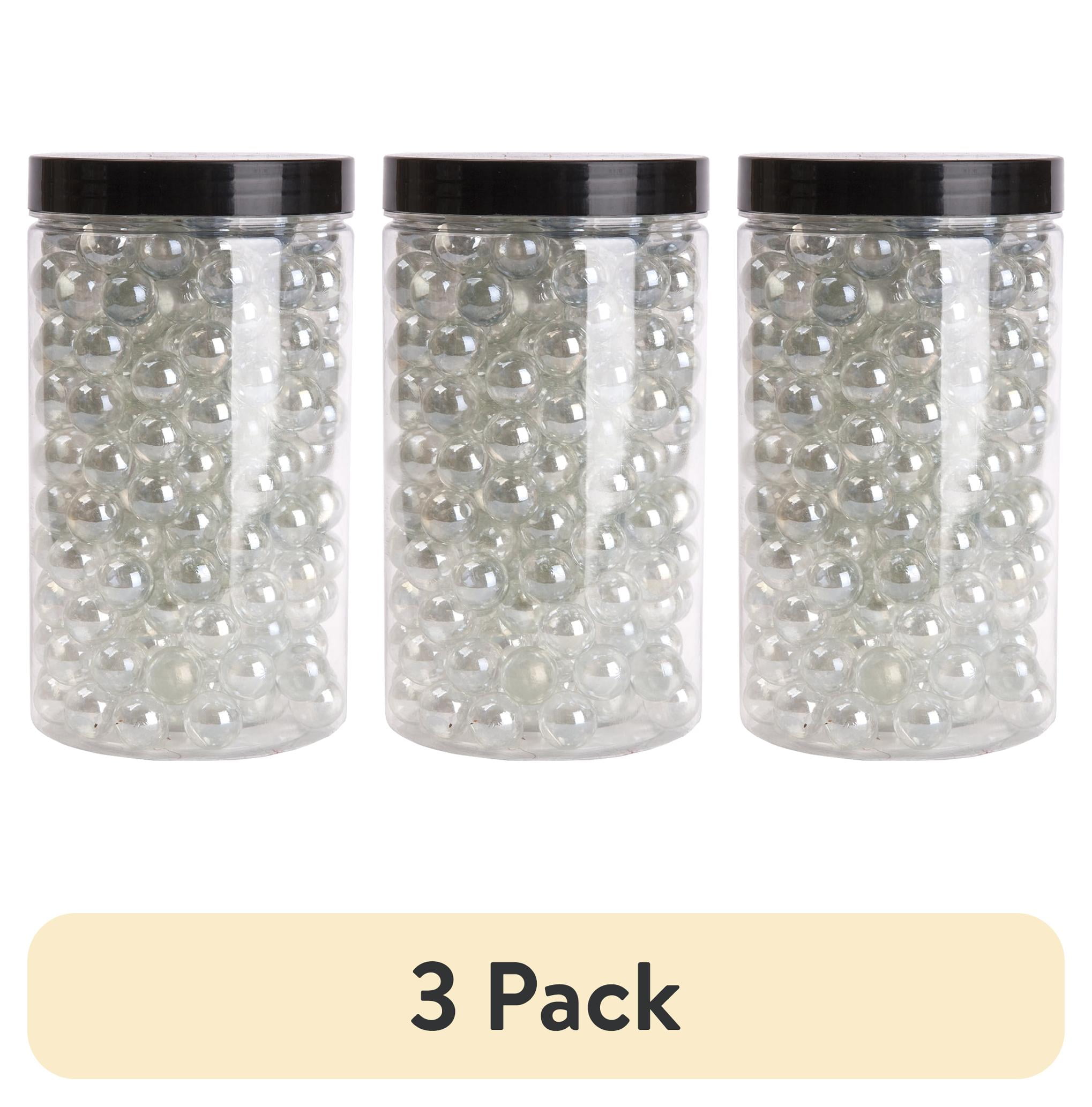 (3 pack) Akasha Decorative Clear Glass Marbles 38 oz. Jar - Walmart.com