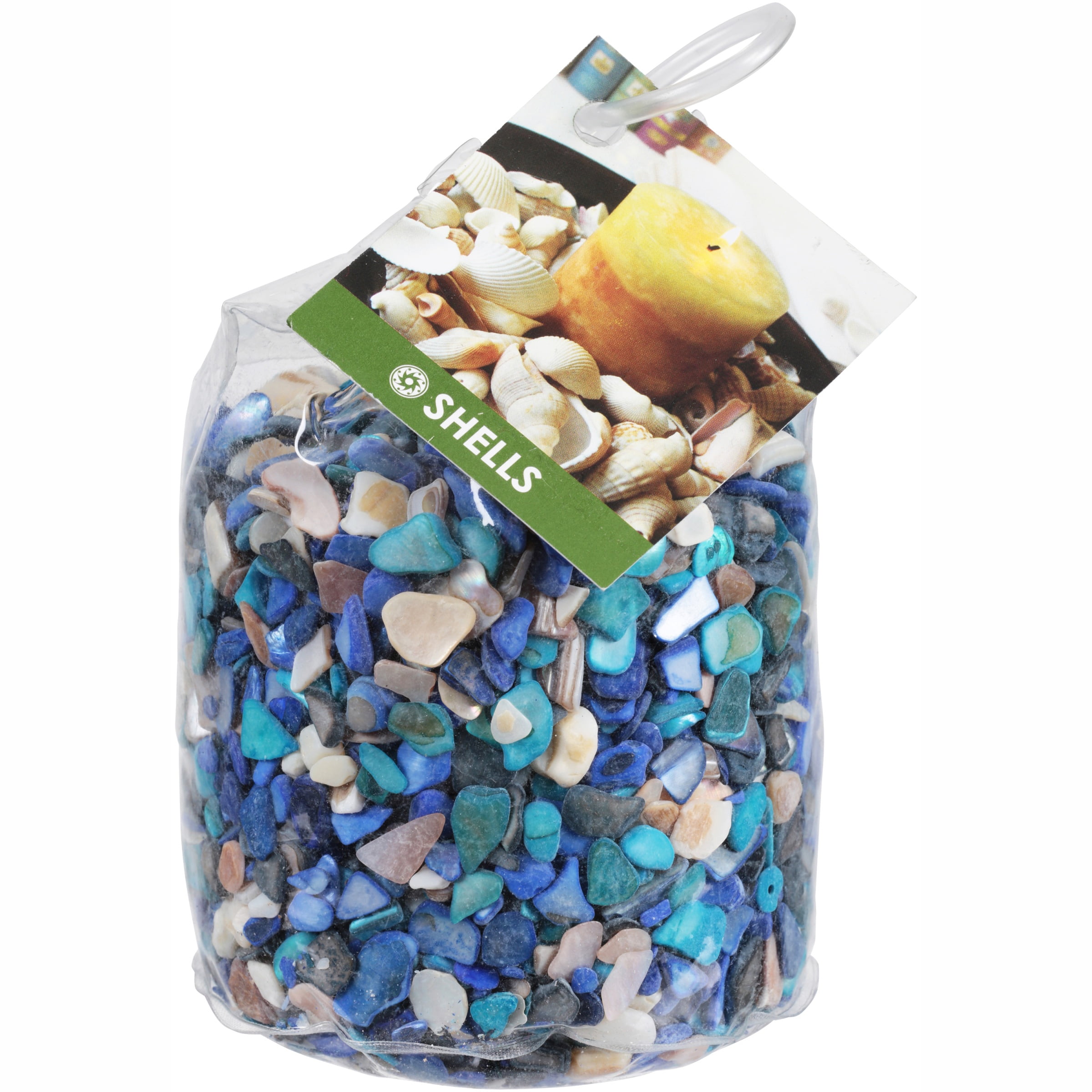Akasha Dyed Crushed Shells, 26 oz. Bag, Shade of Blue, Assorted Sizes ...