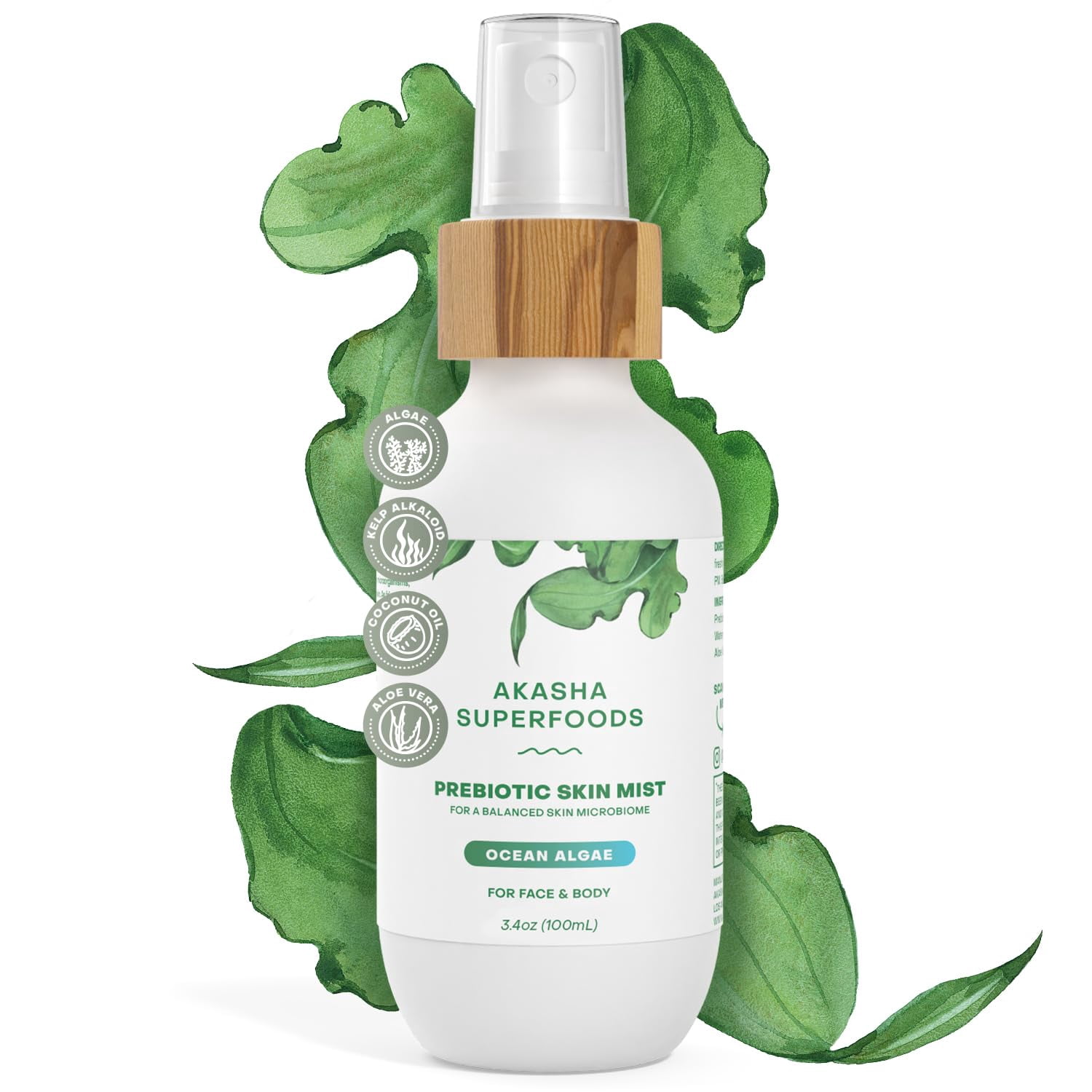 Akasha Prebiotic Skin Mist 3.4oz I Organic Facial Sea Kelp Extract ...