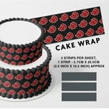 Akatsuki Narhuto Pattern Strips Edible Icing Printed Cake Wrap Strips ...