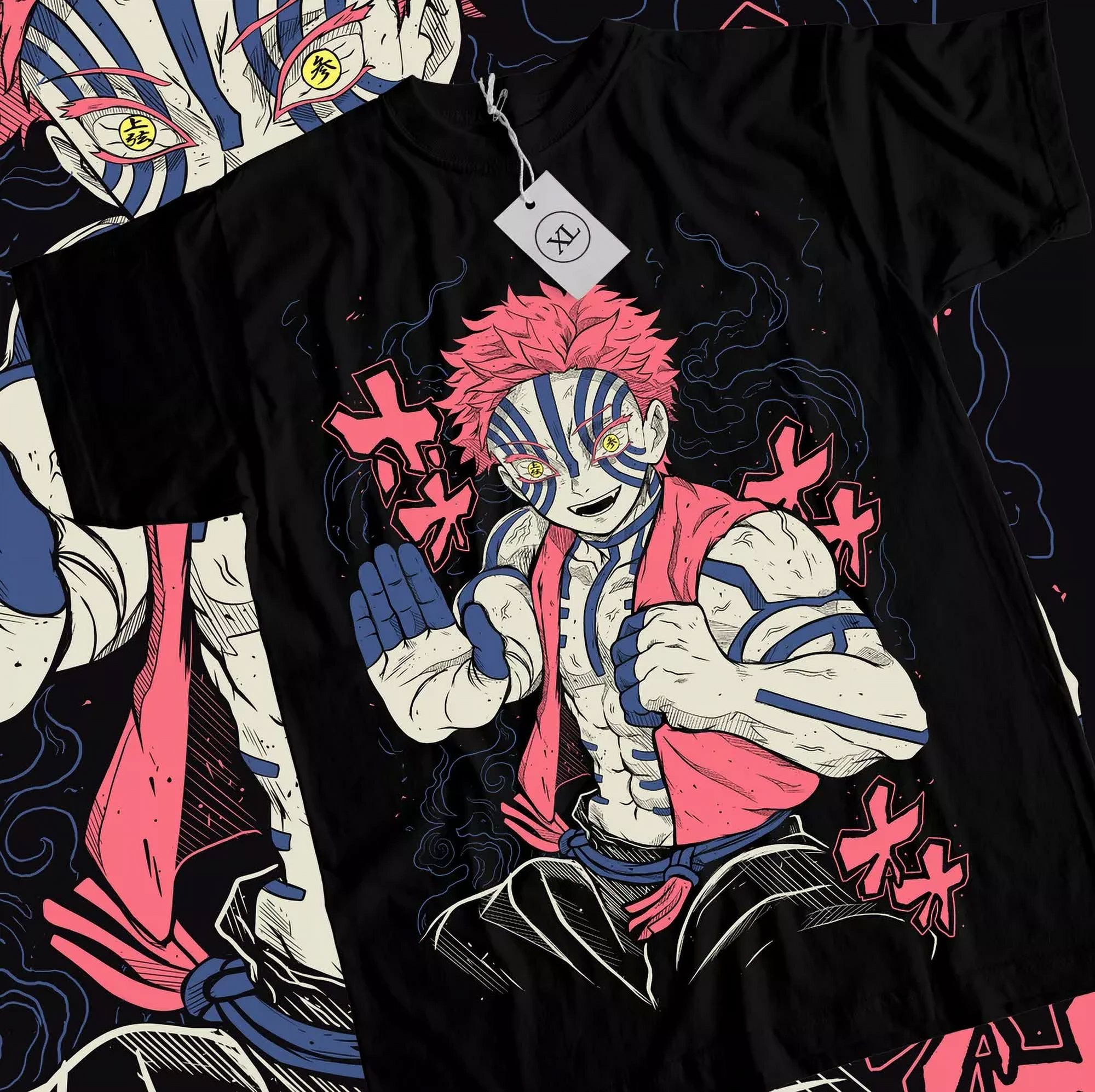 Akaza Kimetsu No Yaiba T-Shirt Demon Slayer Tanjiro Unisex Black Tshirt ...
