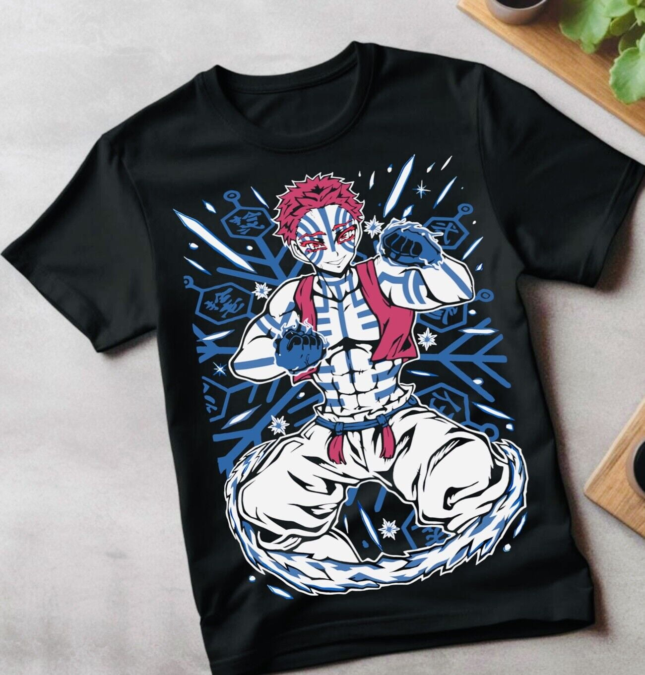 Akaza Kimetsu no Yaiba T-Shirt Demon Slayer Tanjiro Unisex Black Tshirt ...