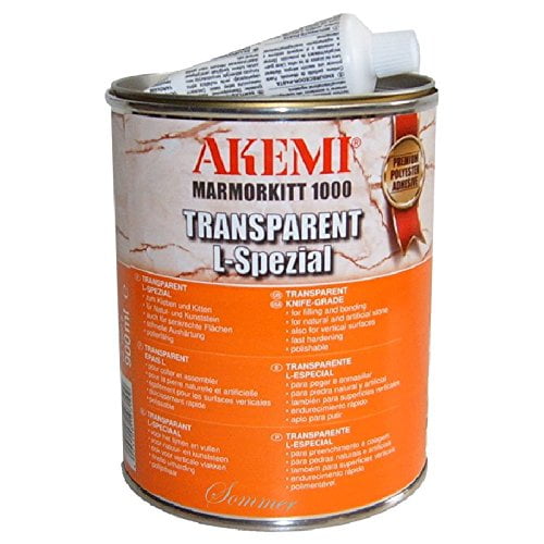 Akemi Marmorkitt 1000 Transparent Knife Grade Adhesive L-Special, Quart (900ml) Polyester Glue ...