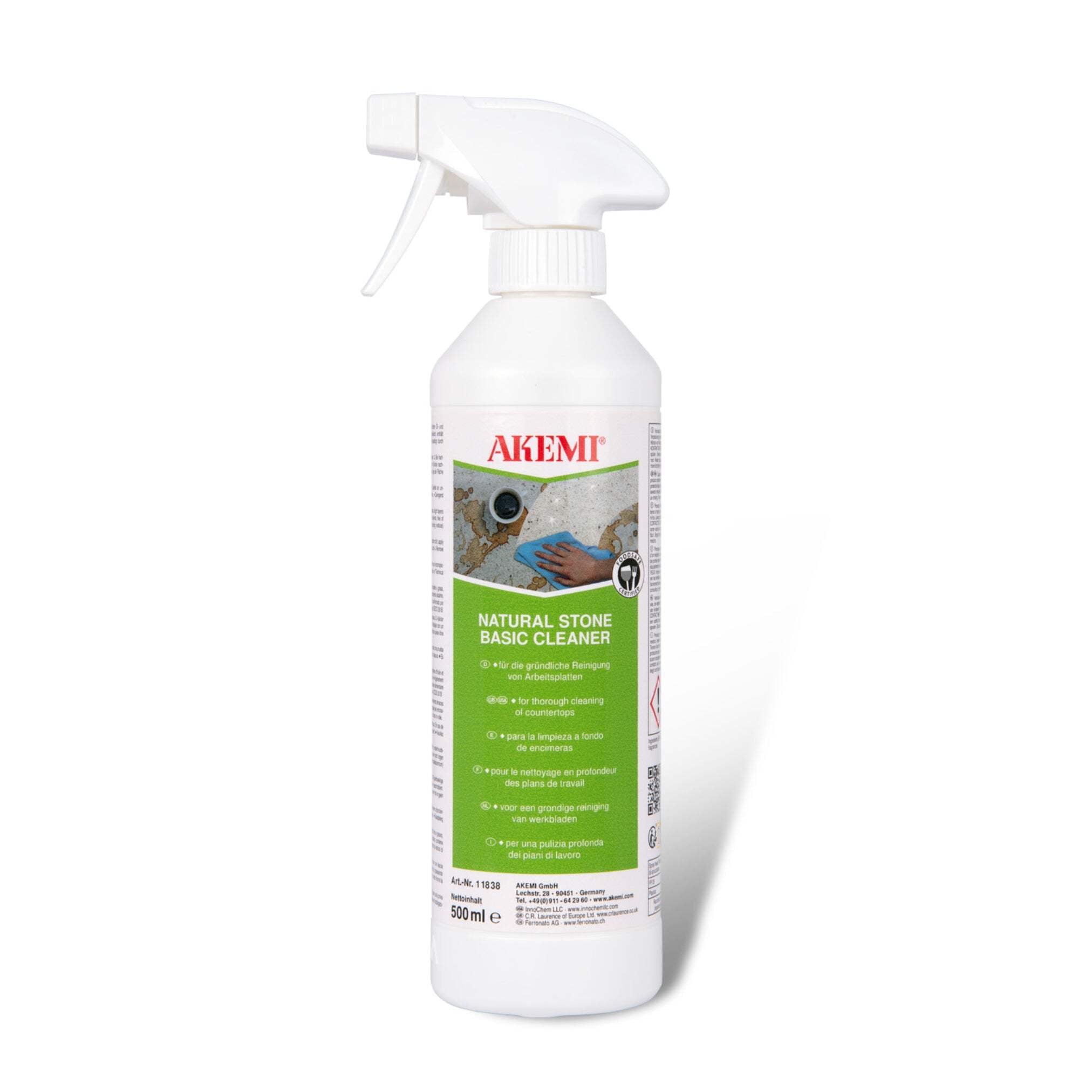 Akemi Natural Stone Basic Cleaner 500 mL - Food-Safe Alkaline Cleaning ...
