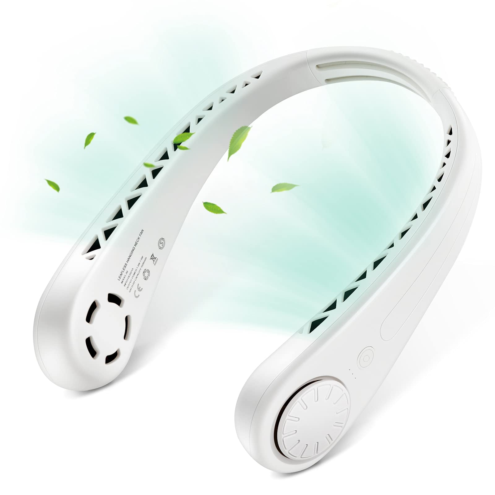 Akface Wearable Neck Fan, USB Rechargeable, Adjustable, 3 Speeds, Portable, Lower Noise, Battery ...