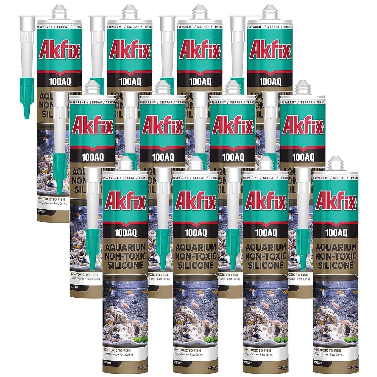 Akfix 100AQ Aquarium Silicone Sealant 10.1 fl oz-Clear-12 Pack - Walmart.com