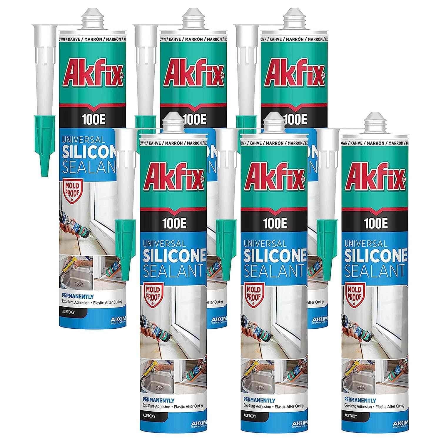 Akfix 100E Universal Silicone Sealant 10.1 fl oz-Black-6 Pack - Walmart.com