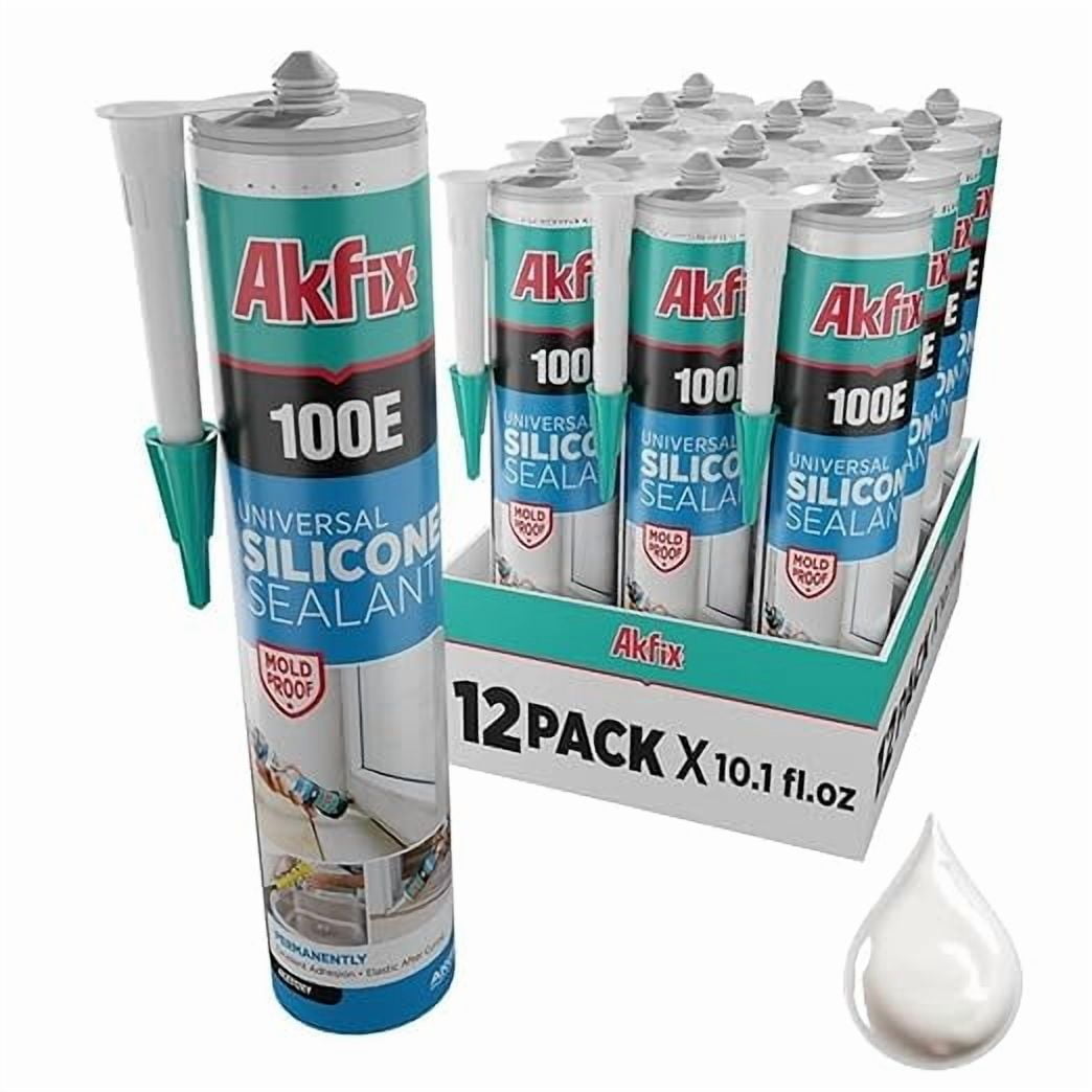 Akfix 100E Universal Silicone Sealant 10.1 fl oz-White-12 Pack - Walmart.com