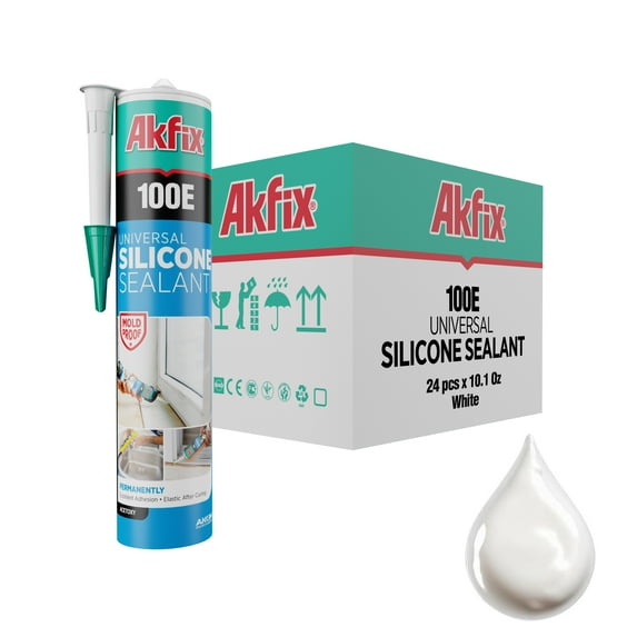 Akfix 100E Universal Silicone Sealant 10.1 fl oz-White-24 Pack - Walmart.com