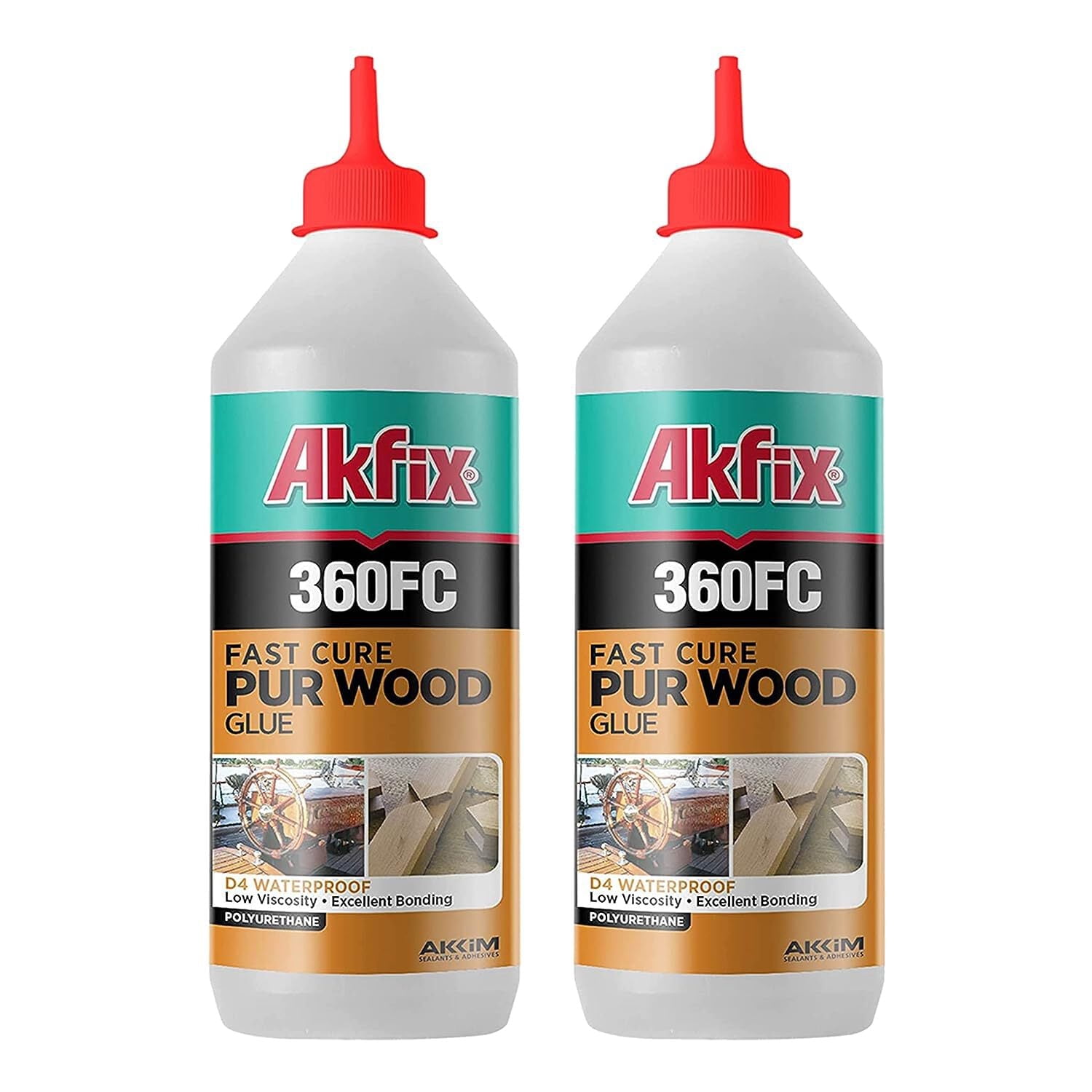 Akfix 360FC Fast Cure Polyurethane Wood Glue 15.4 fl oz-2 Pack ...