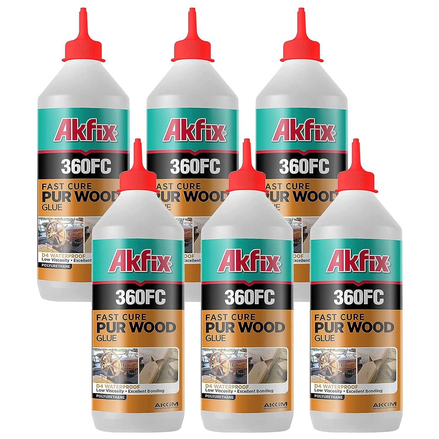 Akfix 360FC Fast Cure Polyurethane Wood Glue 15.4 fl oz-6 Pack - Walmart.com