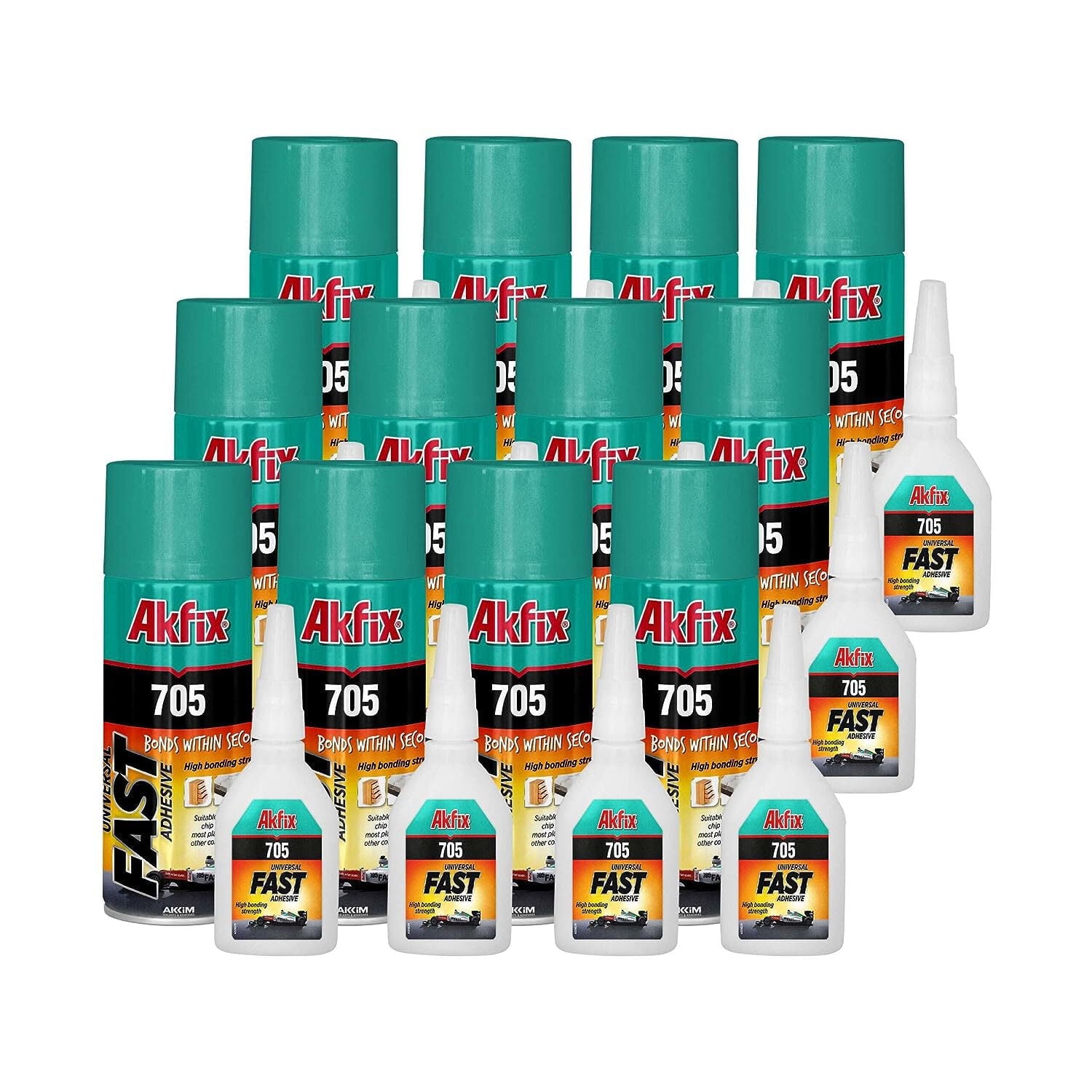 Akfix 705 Superfast Adhesive with Spray Activator-(3.5oz+13.5oz)-12 ...